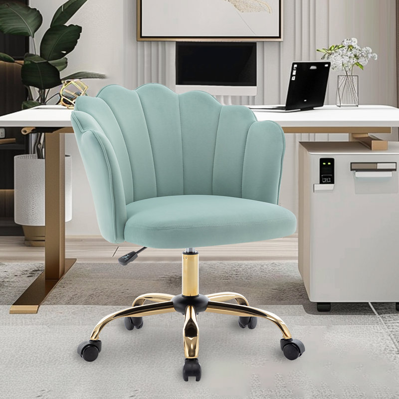 Mercer41 Izdyhaar Velvet Swivel Task Chair with Tufted Back "& Reviews ...