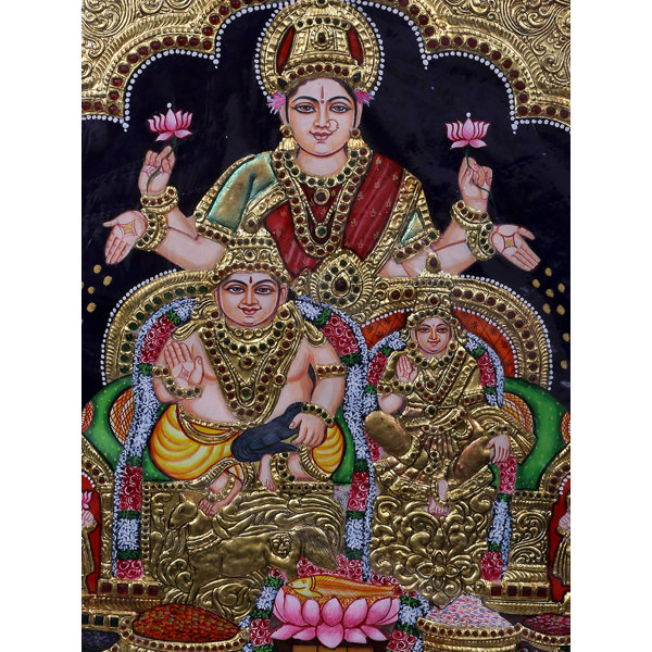 Exotic India Lord Kubera And Bhadra With Goddess Lakshmi | Traditional ...