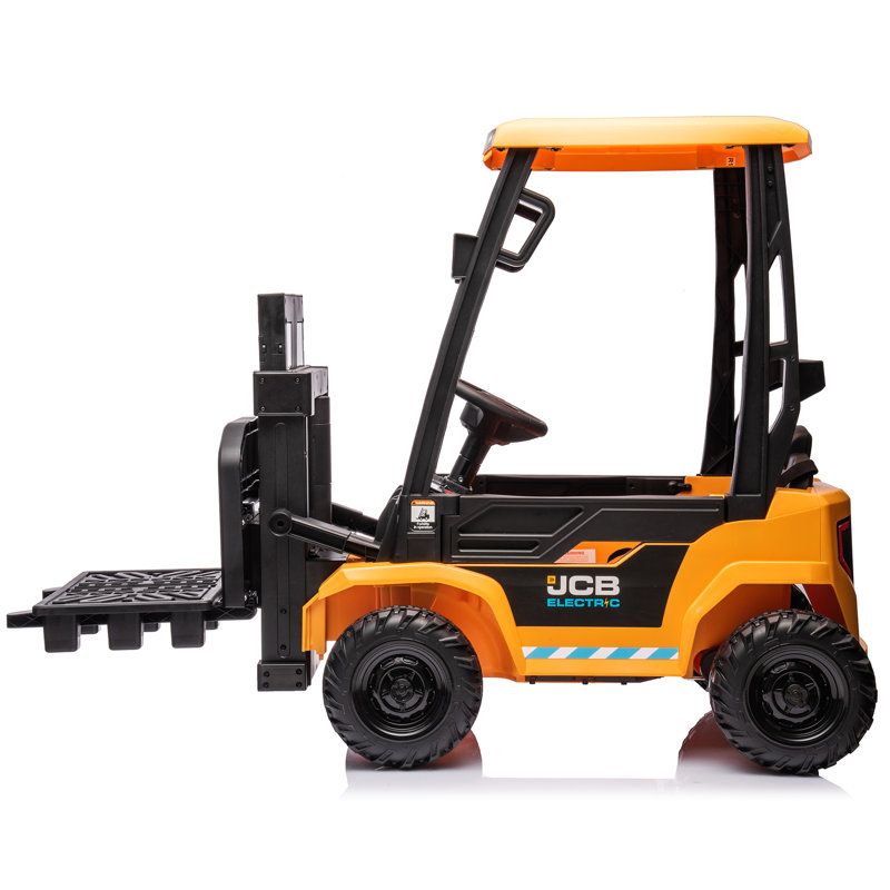 Outfunny 12V Kids Ride on Forklift, JCB Licensed Ride on Toy for Kids ...