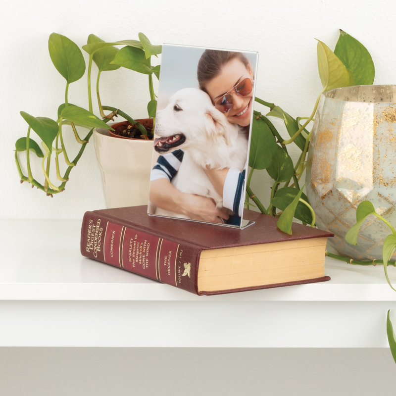 Ebern Designs Clear Acrylic Self Standing Tabletop Picture Frames ...