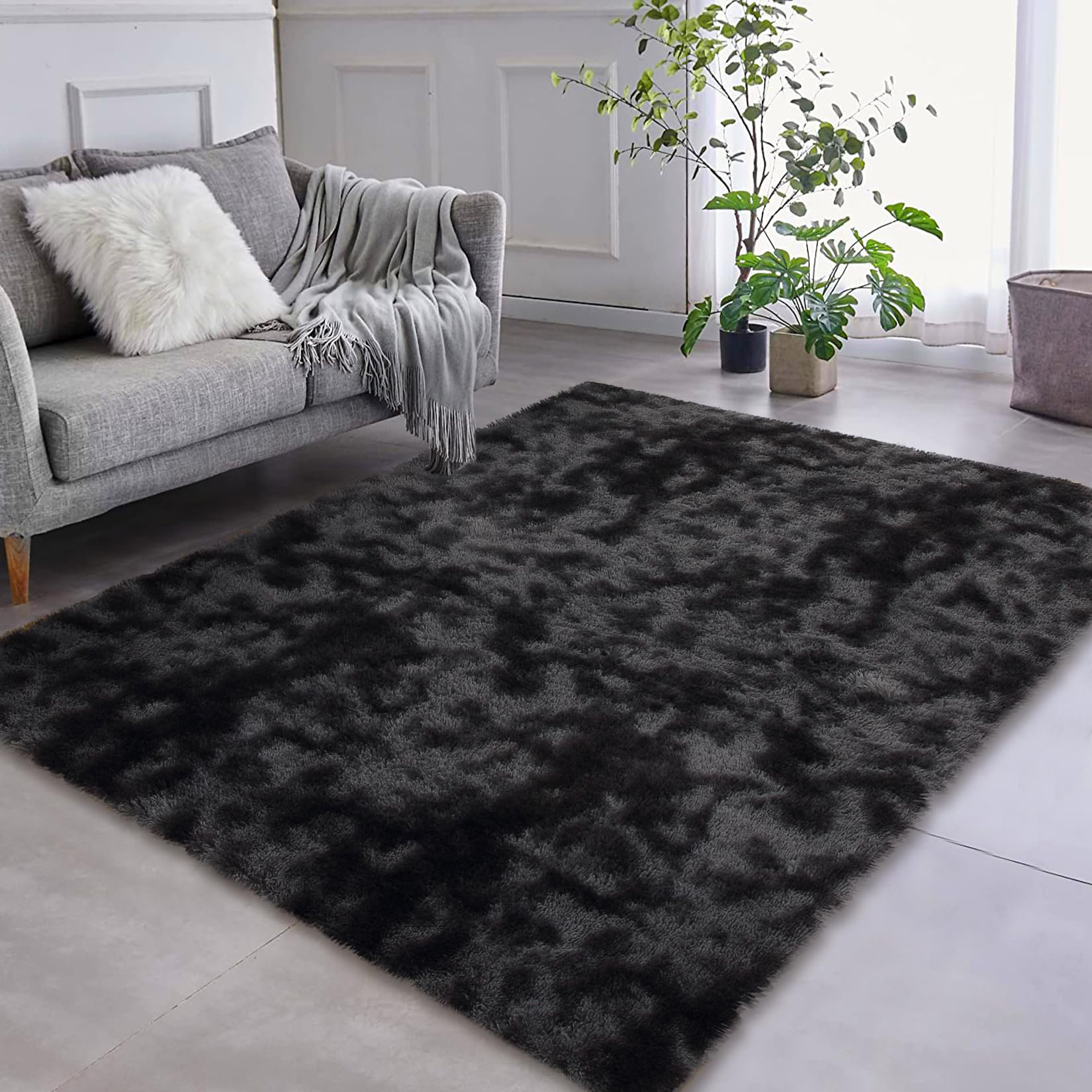 Mercer41 Fluffy Rugs For Bedroom Tie-Dyed Soft Shag Rug Cozy Plush ...