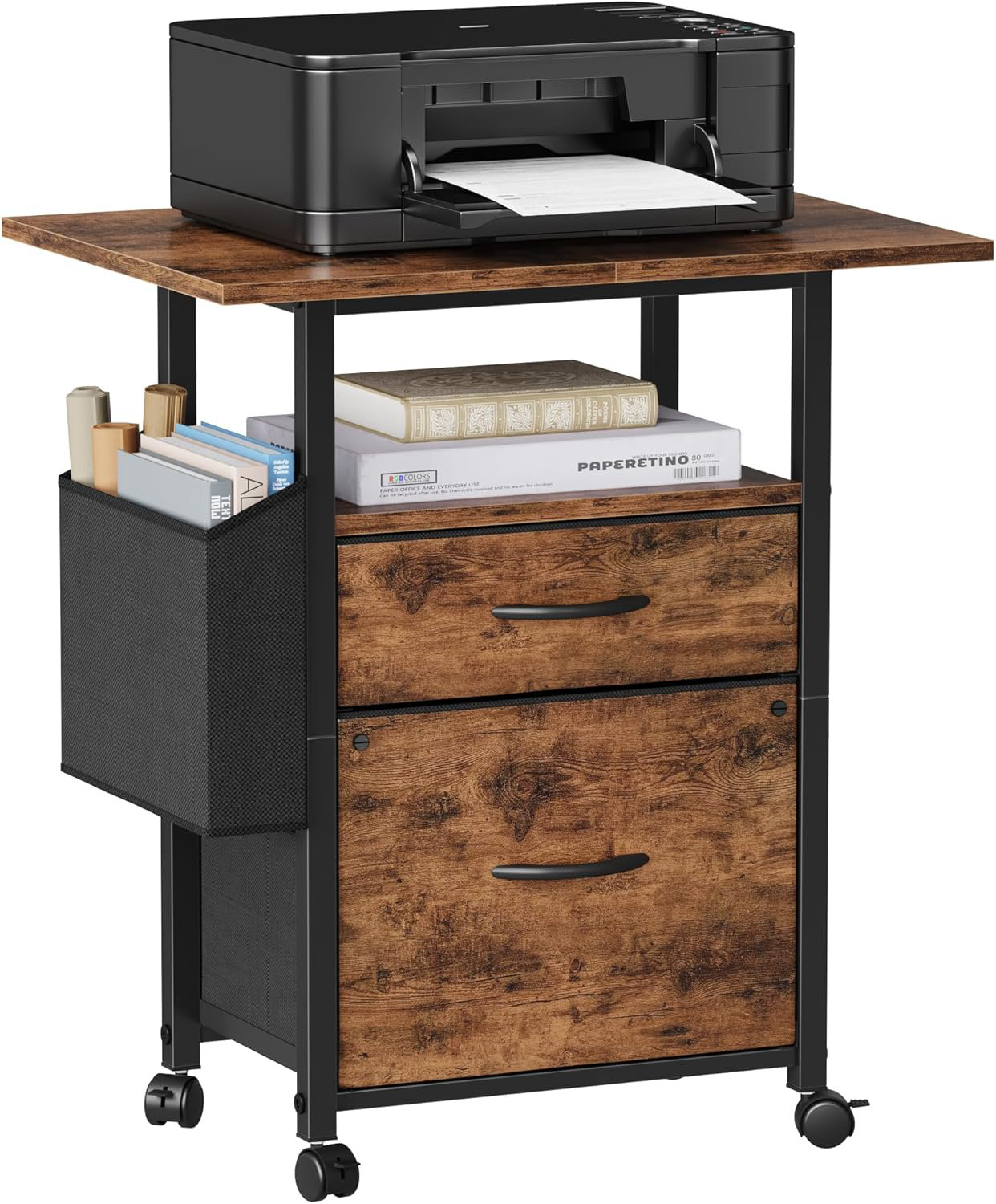 17 Stories 2 Drawer File Cabinet With 24'' Extended Desktop | Wayfair