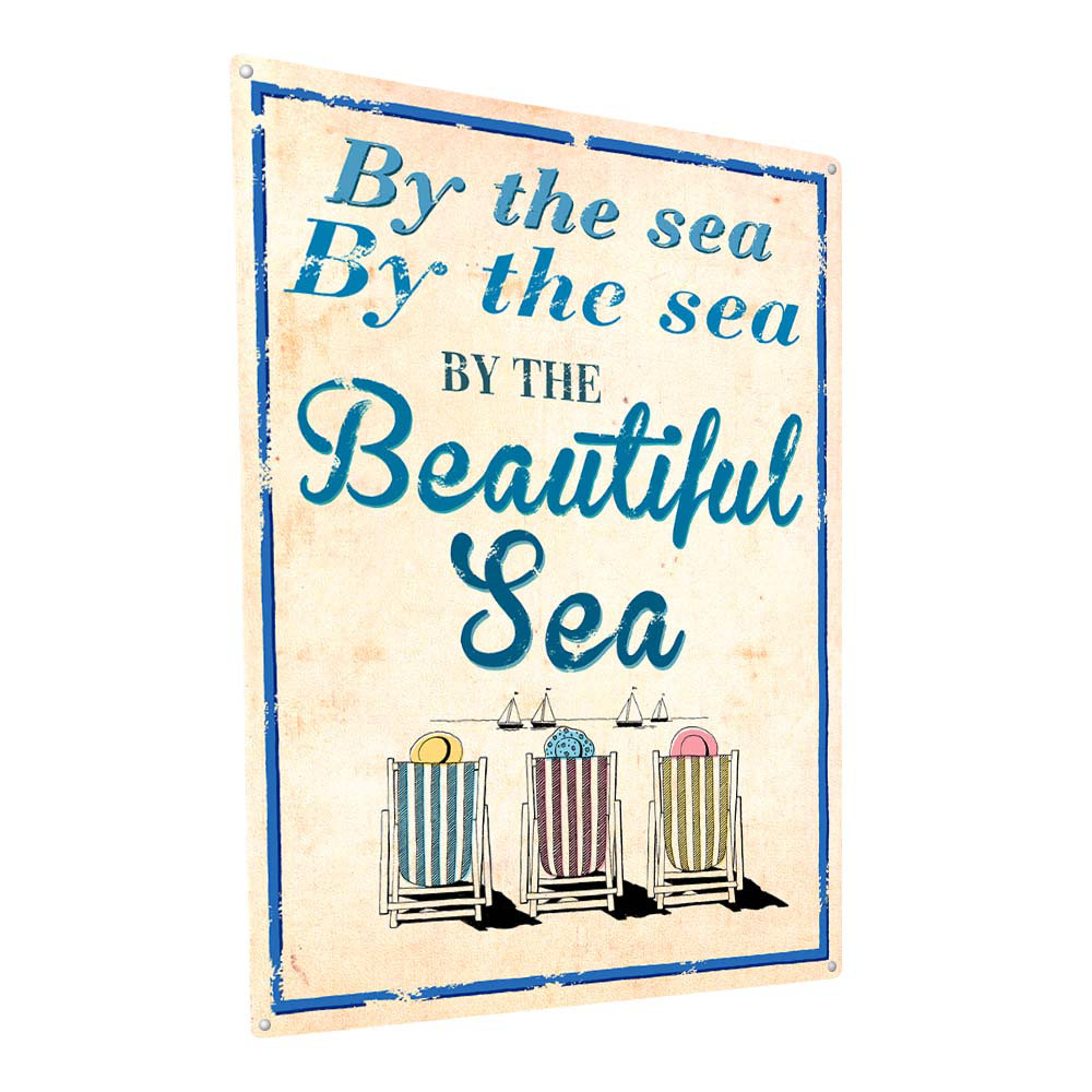 Trinx Vintage By The Beautiful Sea Metal Sign - Wayfair Canada