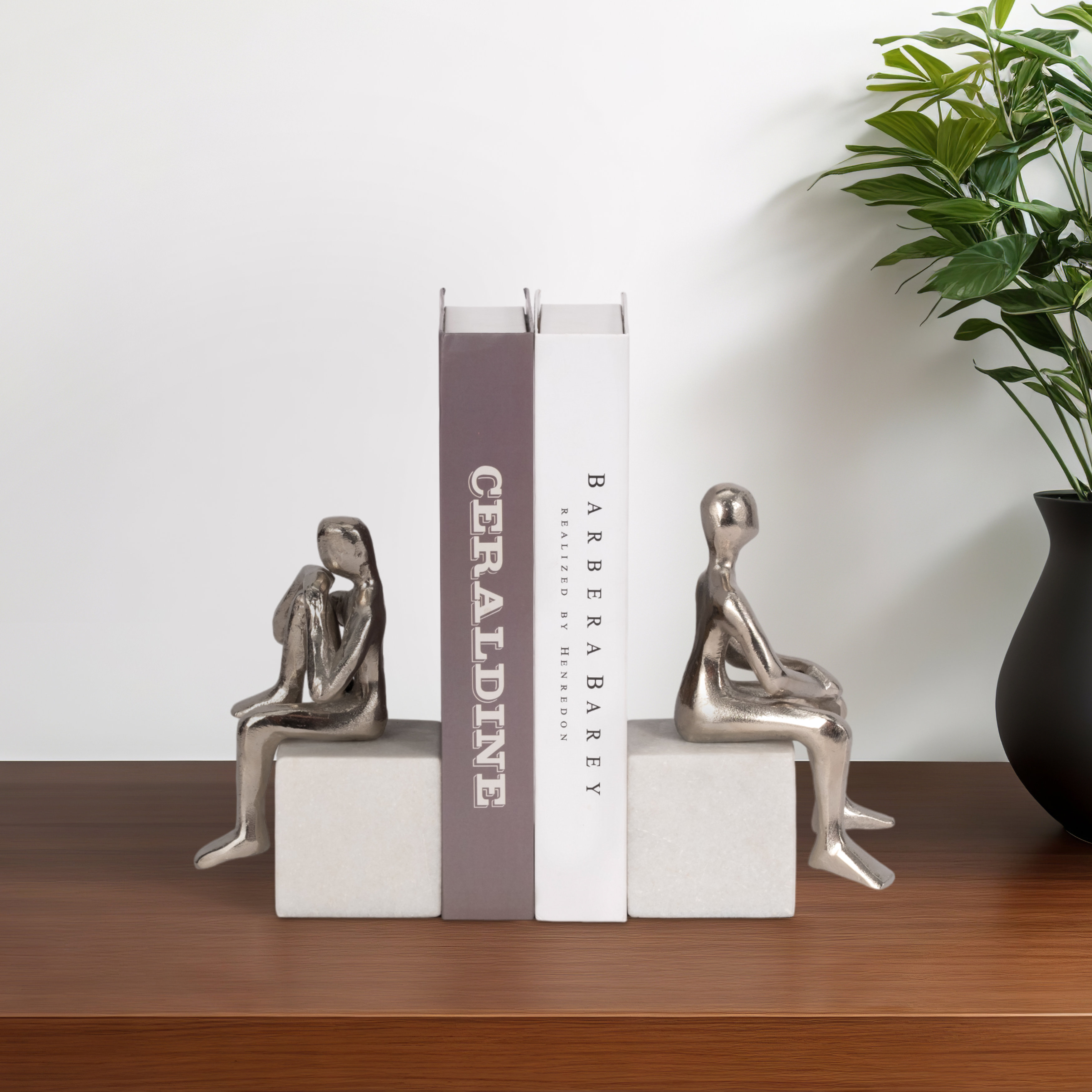 Red Barrel Studio Modern Abstract Human Figurine Bookends Set of 2 Made ...