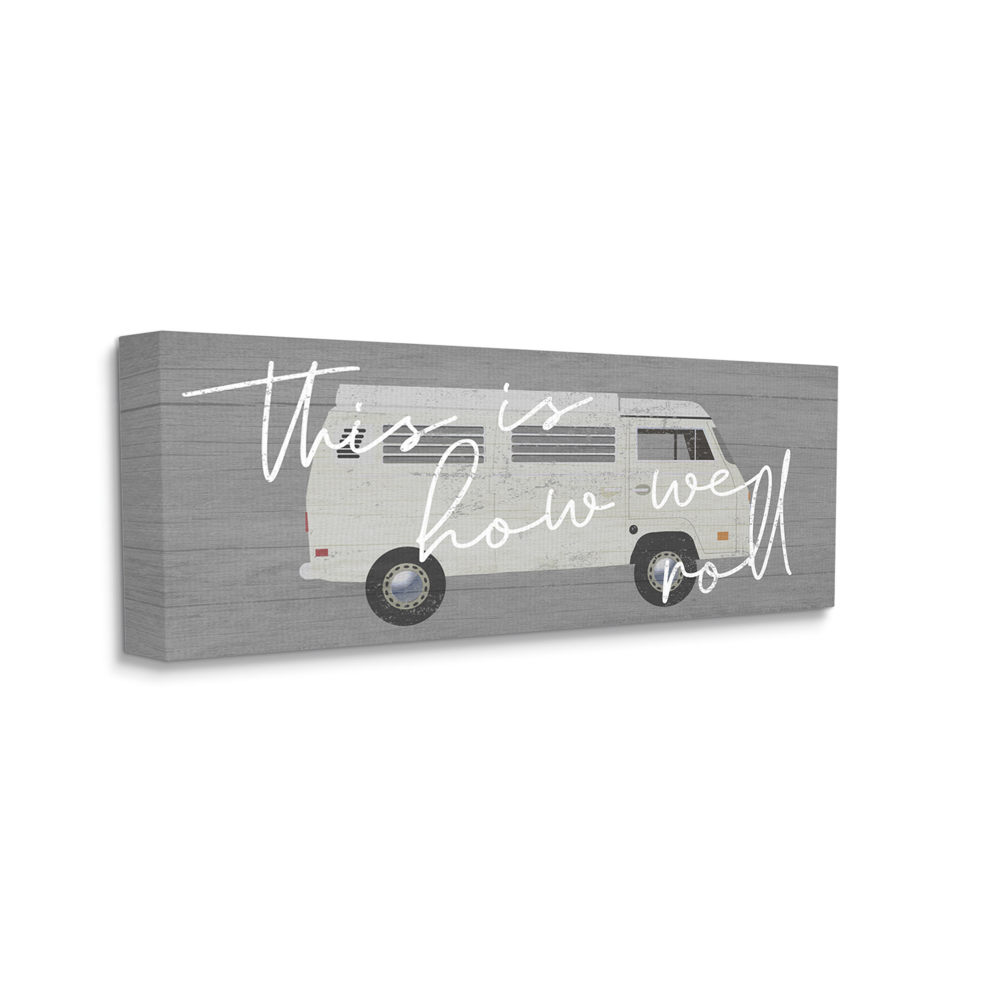 Stupell Industries How We Roll Vintage Van Bus Travel Calligraphy ...
