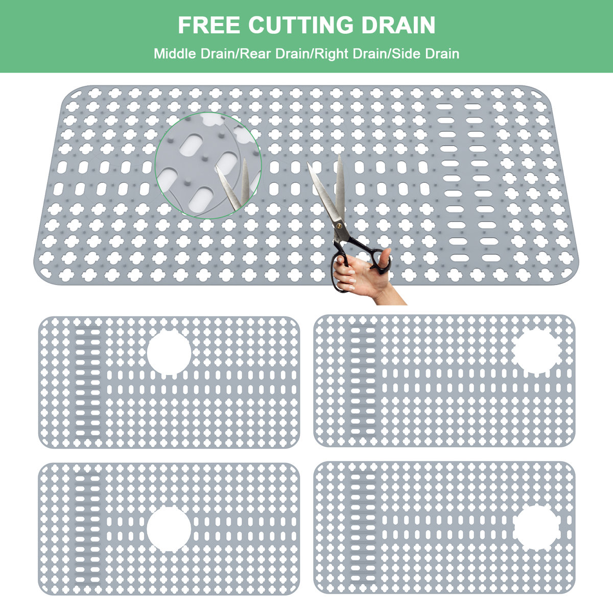 Sarlai 28" x 15" Sink Grid Non-Slip Silicone Grid Sink Mat & Reviews ...