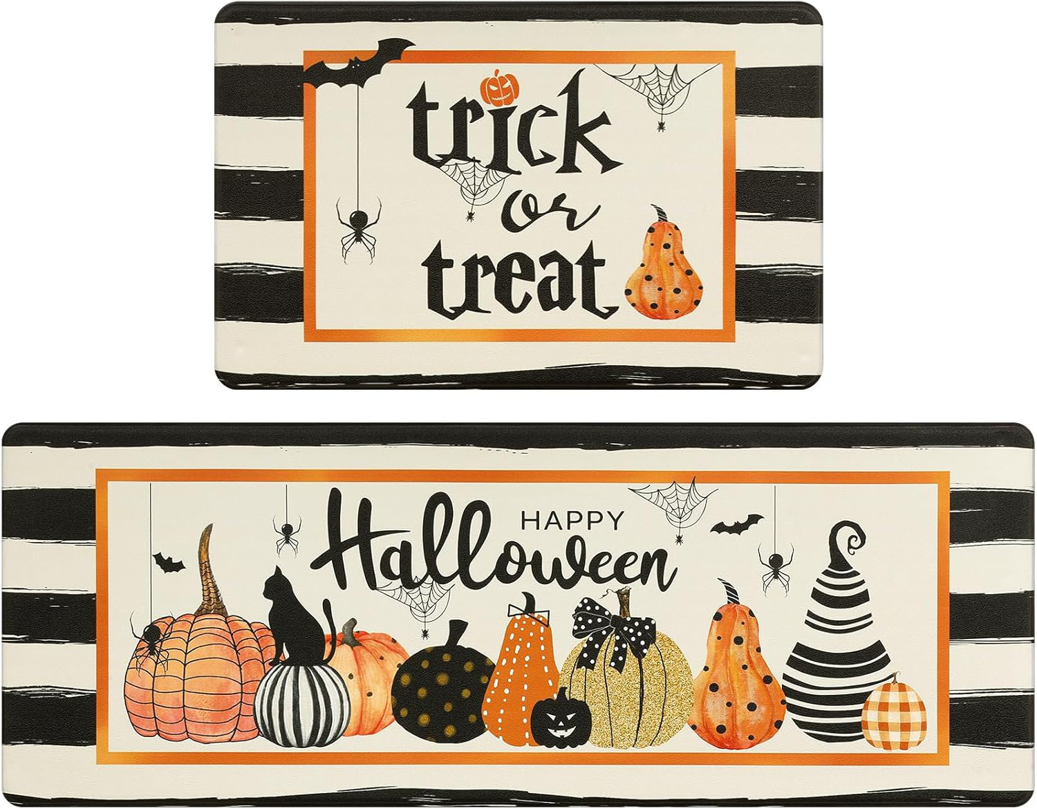 The Holiday Aisle® Halloween Kitchen Mat Set of 2, Anti Fatigue Kitchen ...