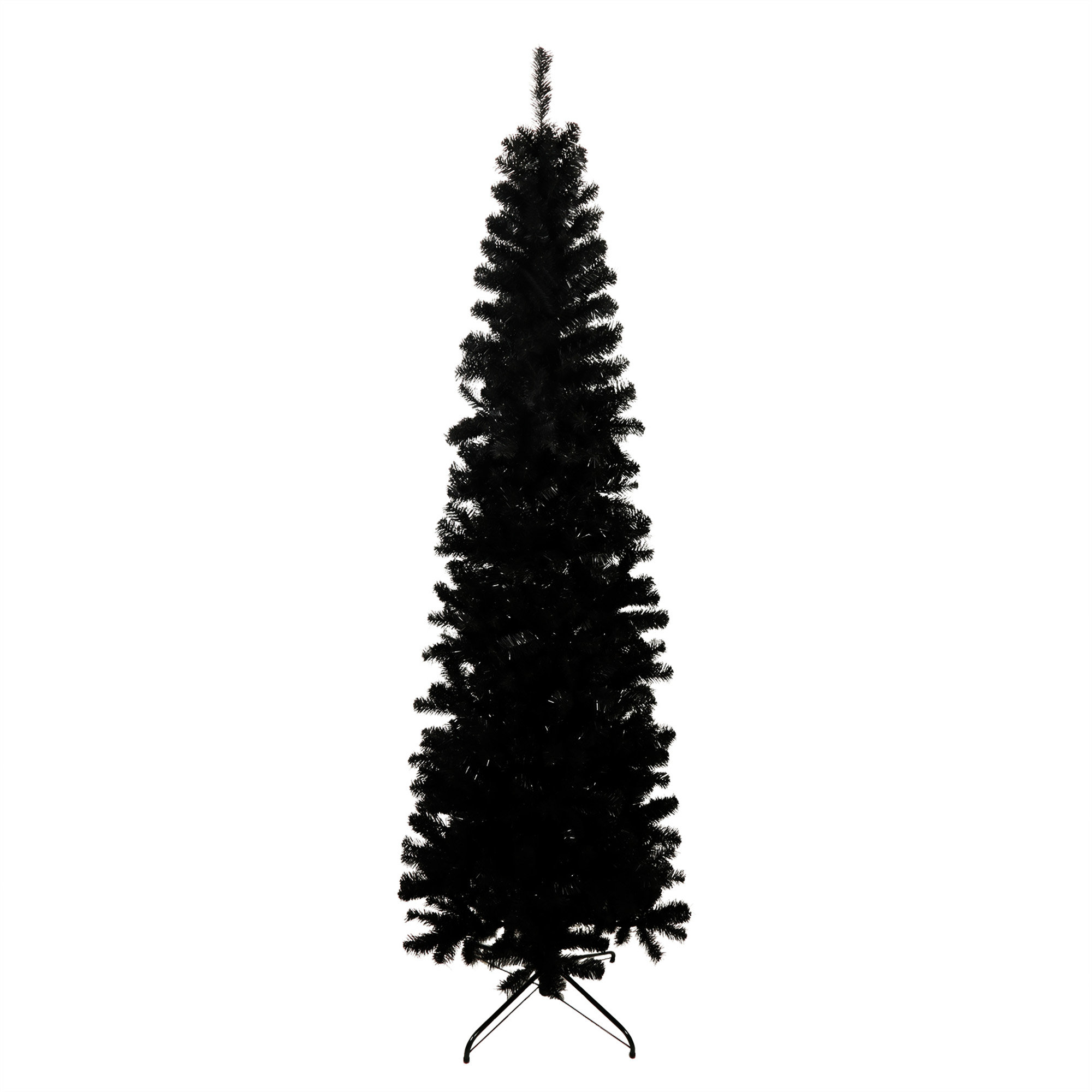 Ebern Designs Slim Artificial Christmas Tree Includes Foldable Metal ...