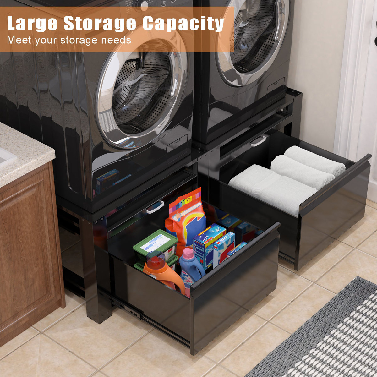 GDLF Washer and Dryer Pedestals, Laundry Pedestal Universal Fit Washing ...