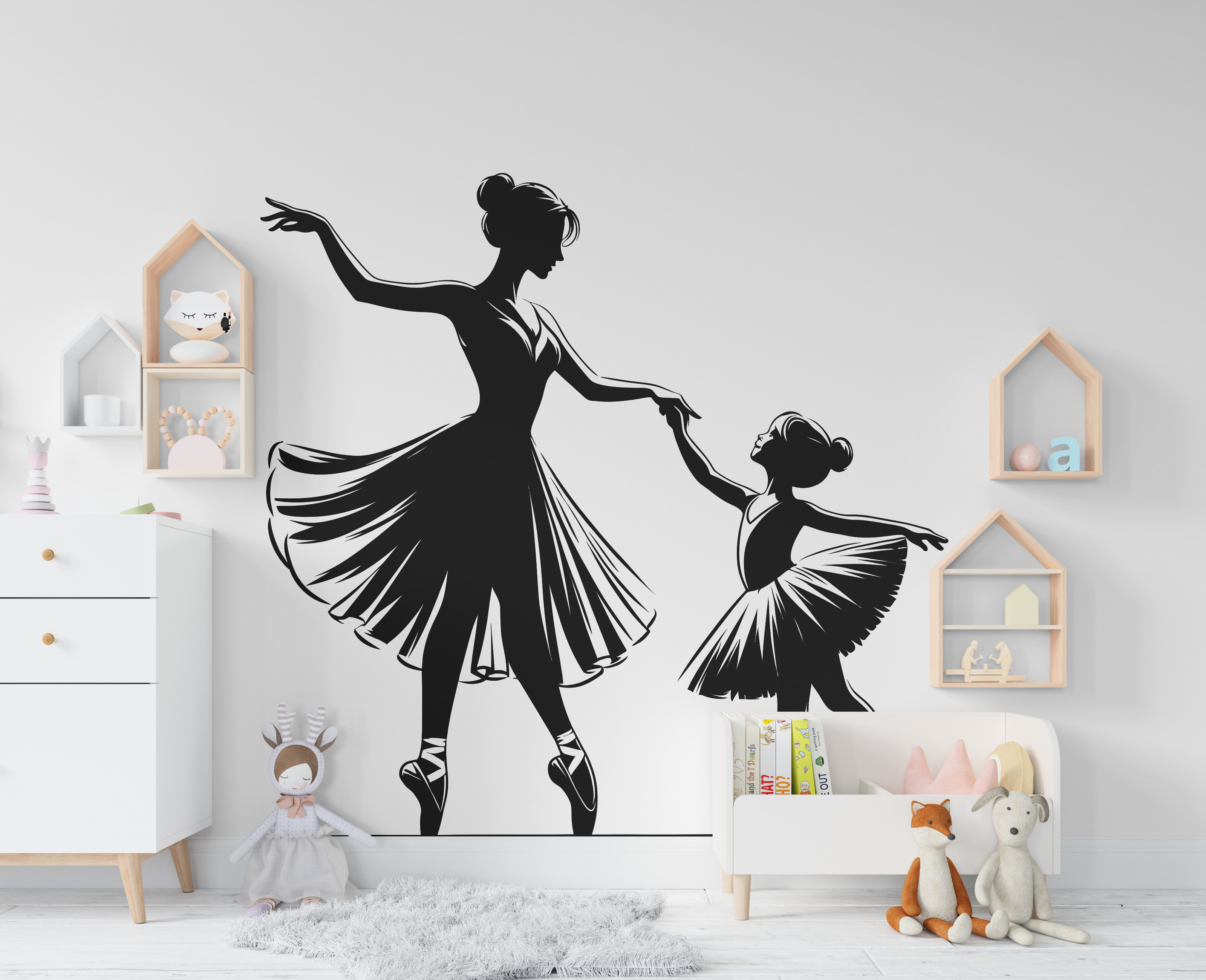 Mercer41 Ballerina Mom Daughter Decor, Ballerina Wall Decal, American ...