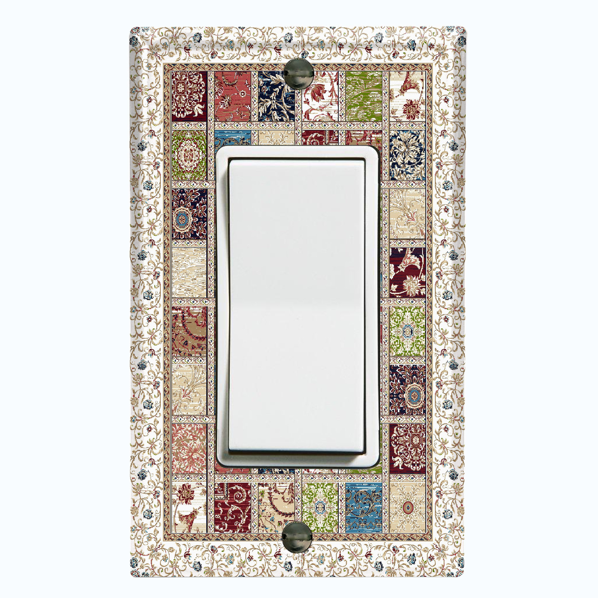 WorldAcc Colorful Block Pattern Flowers Nature Themed 1 - Gang Toggle ...