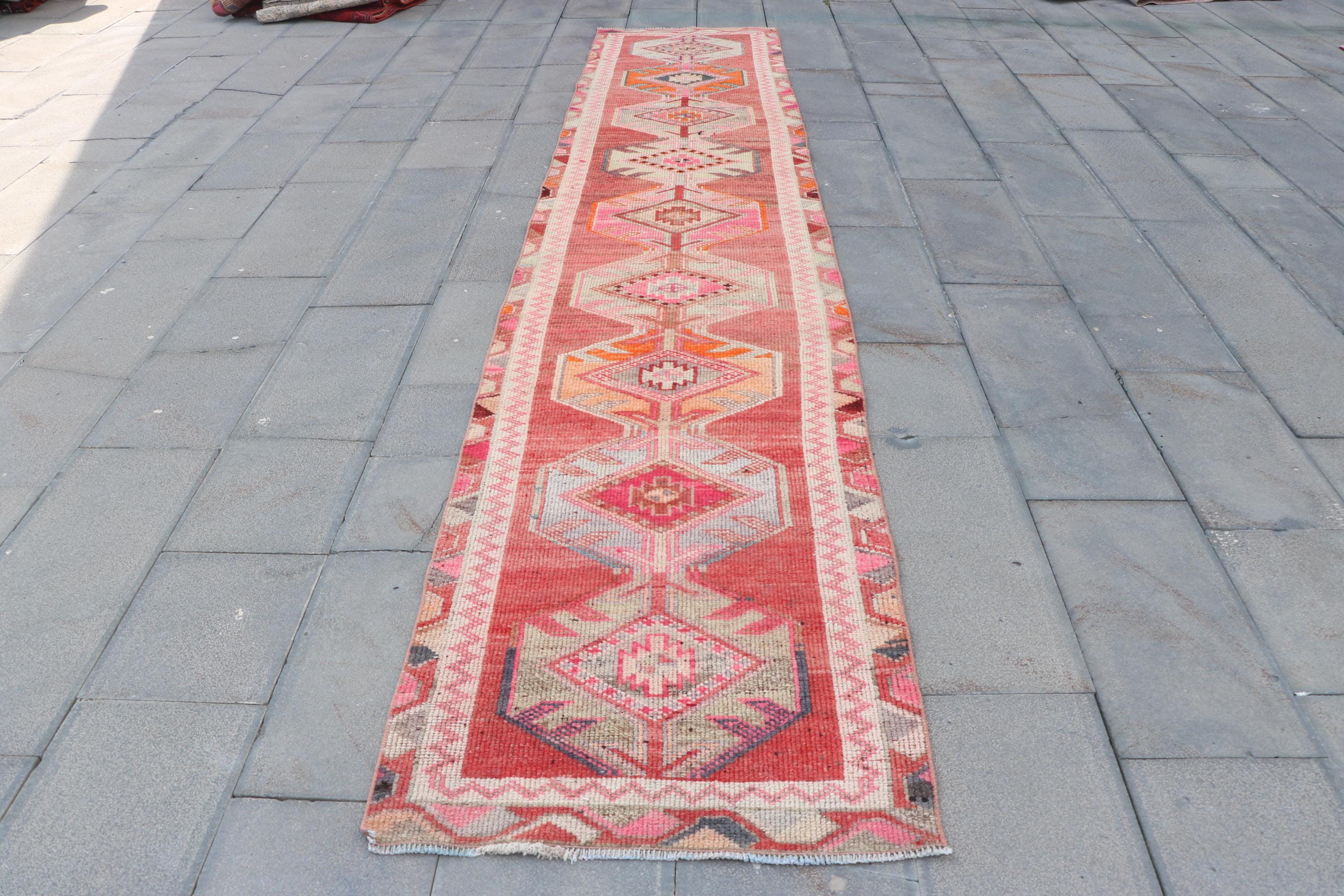 Bungalow Rose Antique Turkish Herki Red Runner Rug - Vintage Wool ...