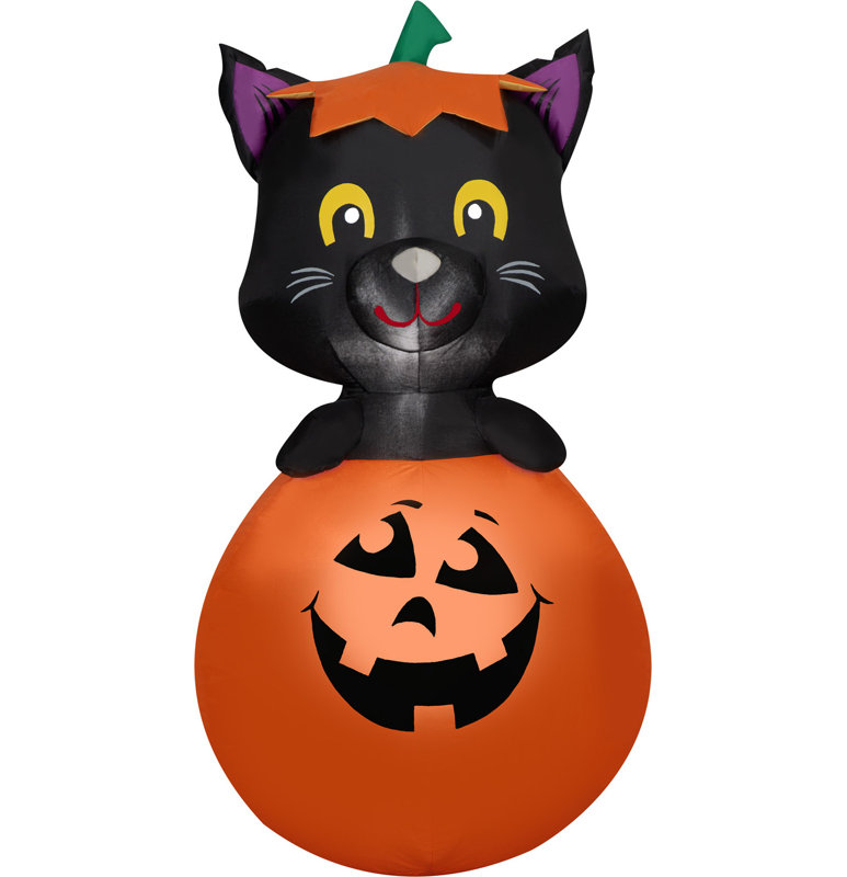 Gemmy Industries Airblown Black Cat in JOL | Wayfair