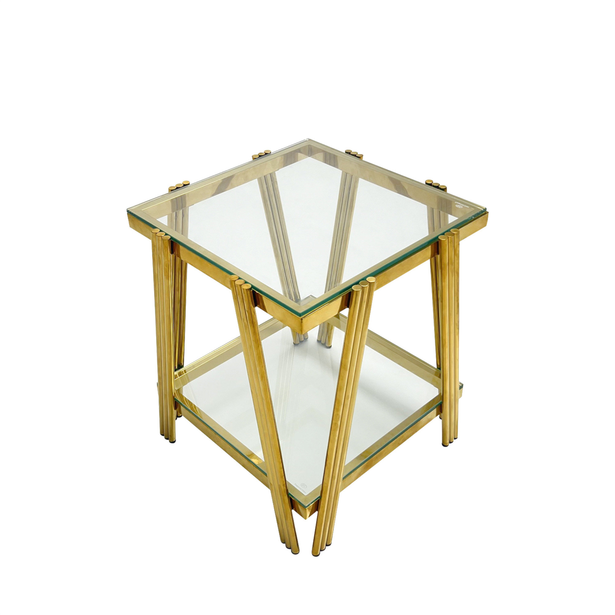 Orren Ellis 20 Inch Square End Table, Modern Stainless Steel End Table ...