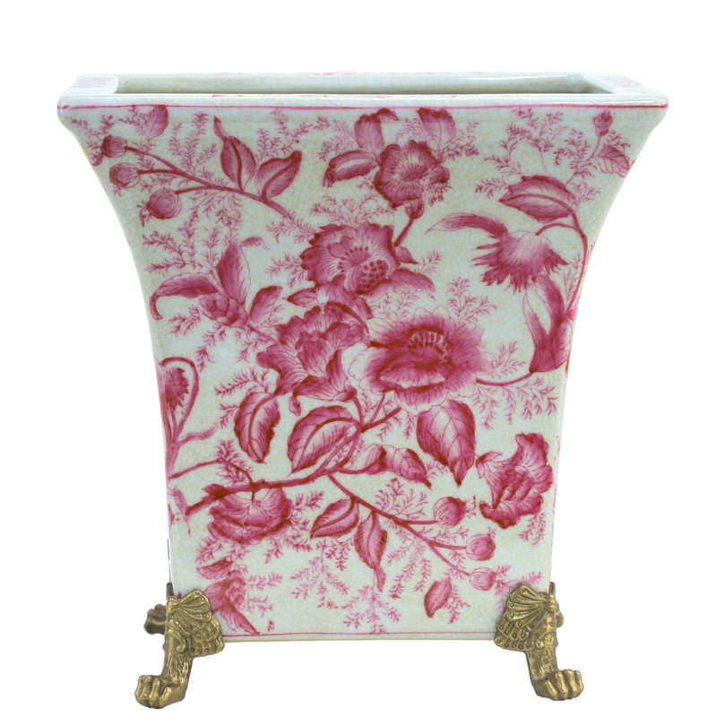 Danny's Fine Porcelain Pink Bronze Ormolu Porcelain Cachepot Planter ...