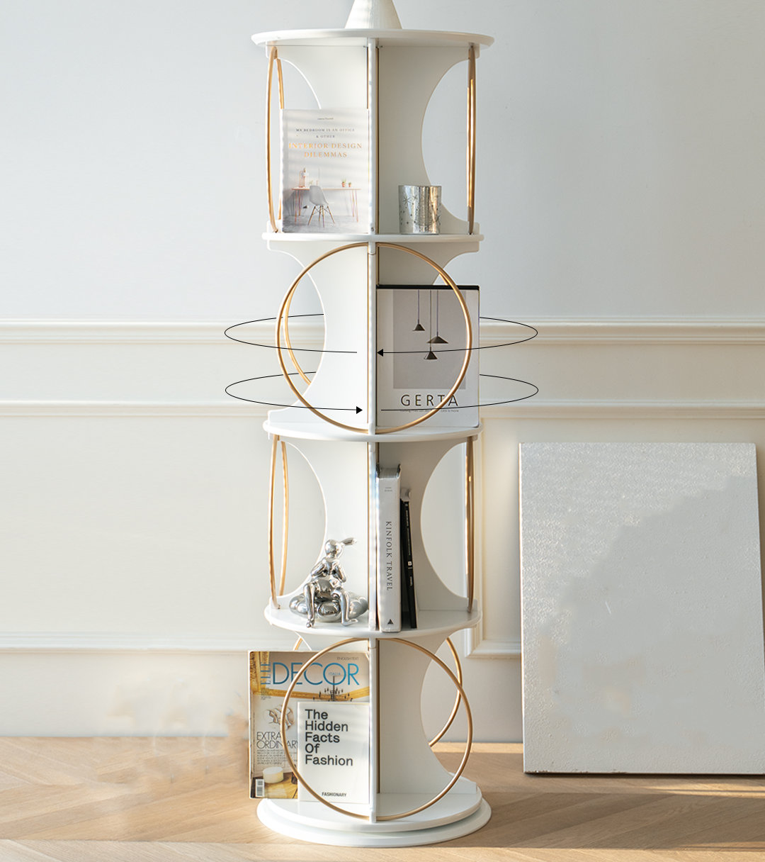 Mercer41 360 Display 4-tier Rotating Bookcase Storage Rack - Wayfair Canada