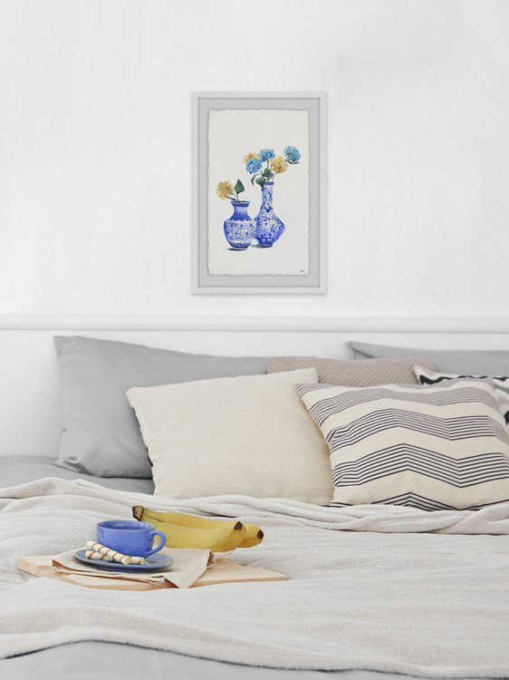 Bloomsbury Market «Two Vases with Flowers», reproduction de peinture à l'aquarelle encadrée ...