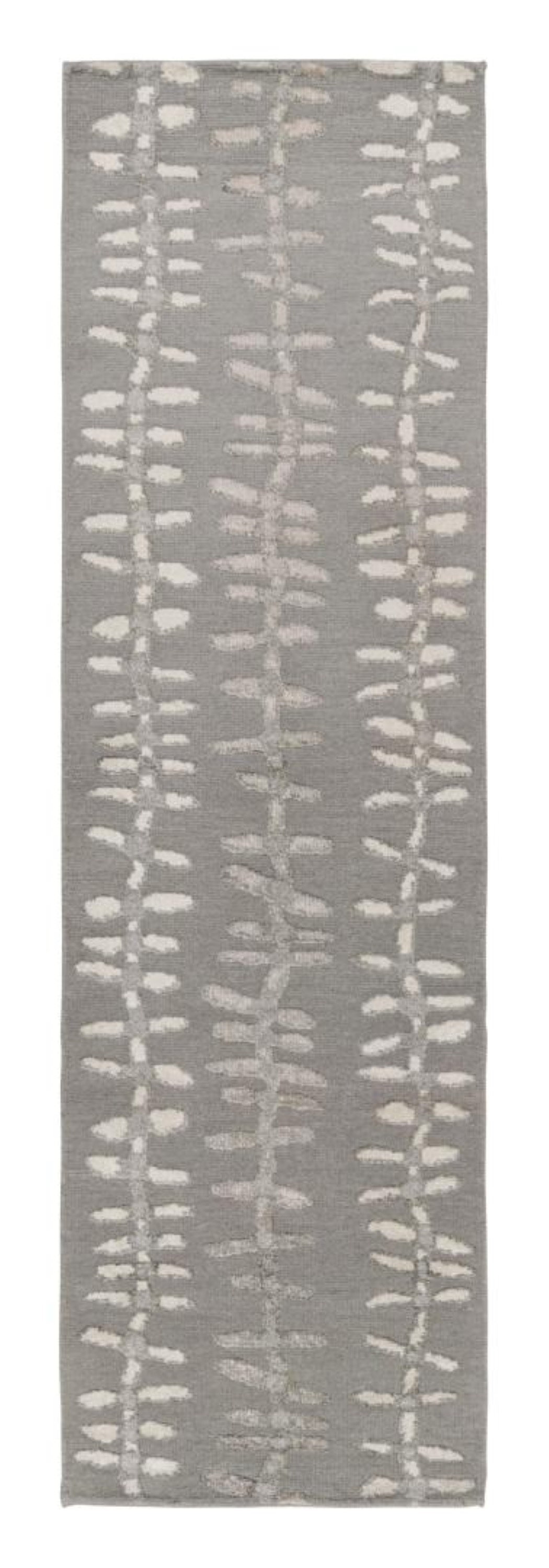 Rug & Kilim’S Scandinavian Runner Rug In Silver-Gray Tones With Floral ...