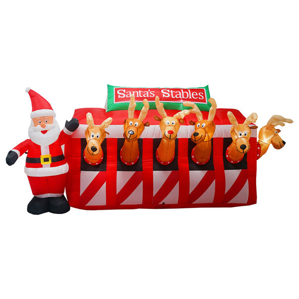The Holiday Aisle® Reindeer Stable Inflatable & Reviews | Wayfair