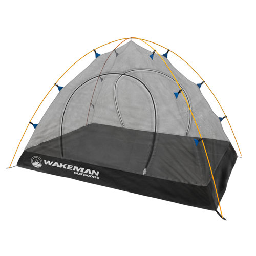 wakeman 2 Person Camping Tent with Mesh Body, Water-Resistant Floor ...