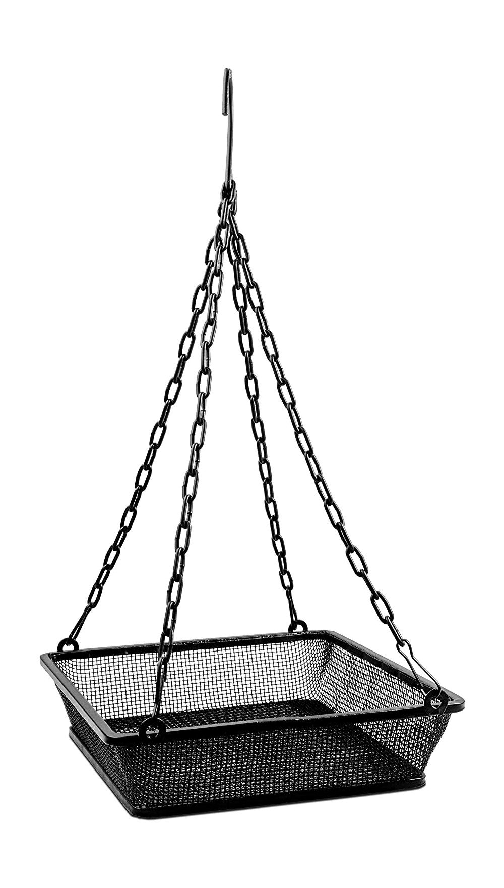 Monarch Abode Hanging Metal Bird Feeder Iron Mesh Seed Tray Perch ...