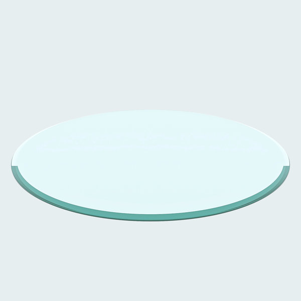 Latitude Run® Single-Piece Round Tempered Glass Table Top Clear Glass 2 ...