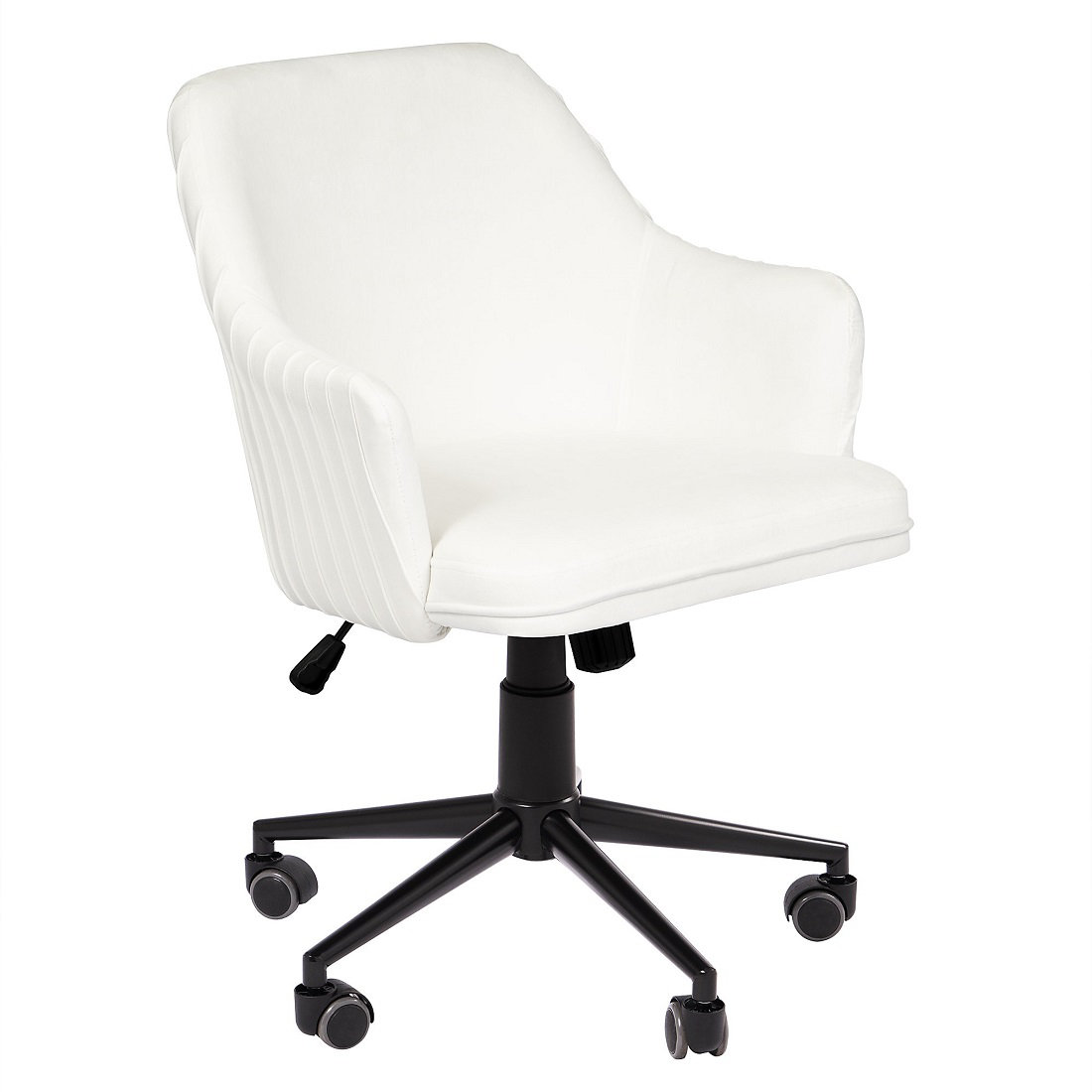 Rosdorf Park Adelyn Vanity Armchair with 360 Degree Swivel Movable Desk ...