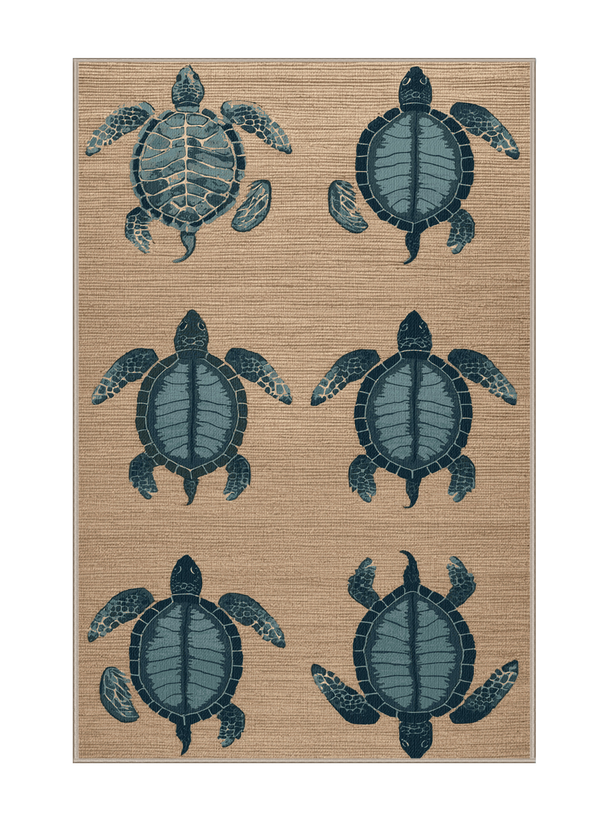 Bayou Breeze Washable Sea turtles Nautical Area Rug | Wayfair