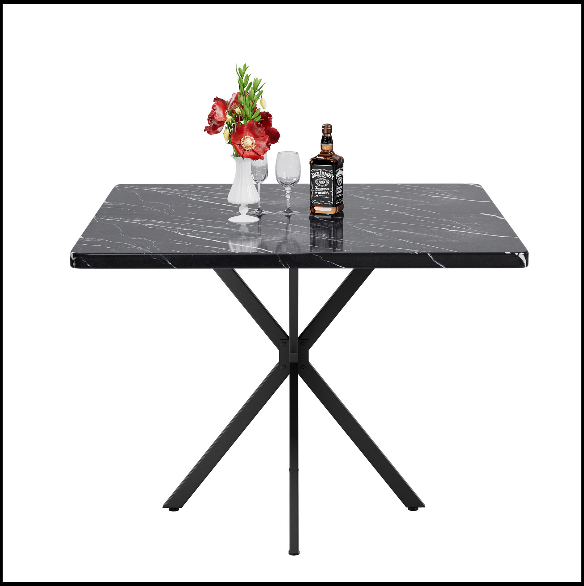 Wrought Studio™ Square Dining Table, Mid Century Modern Square Dining ...