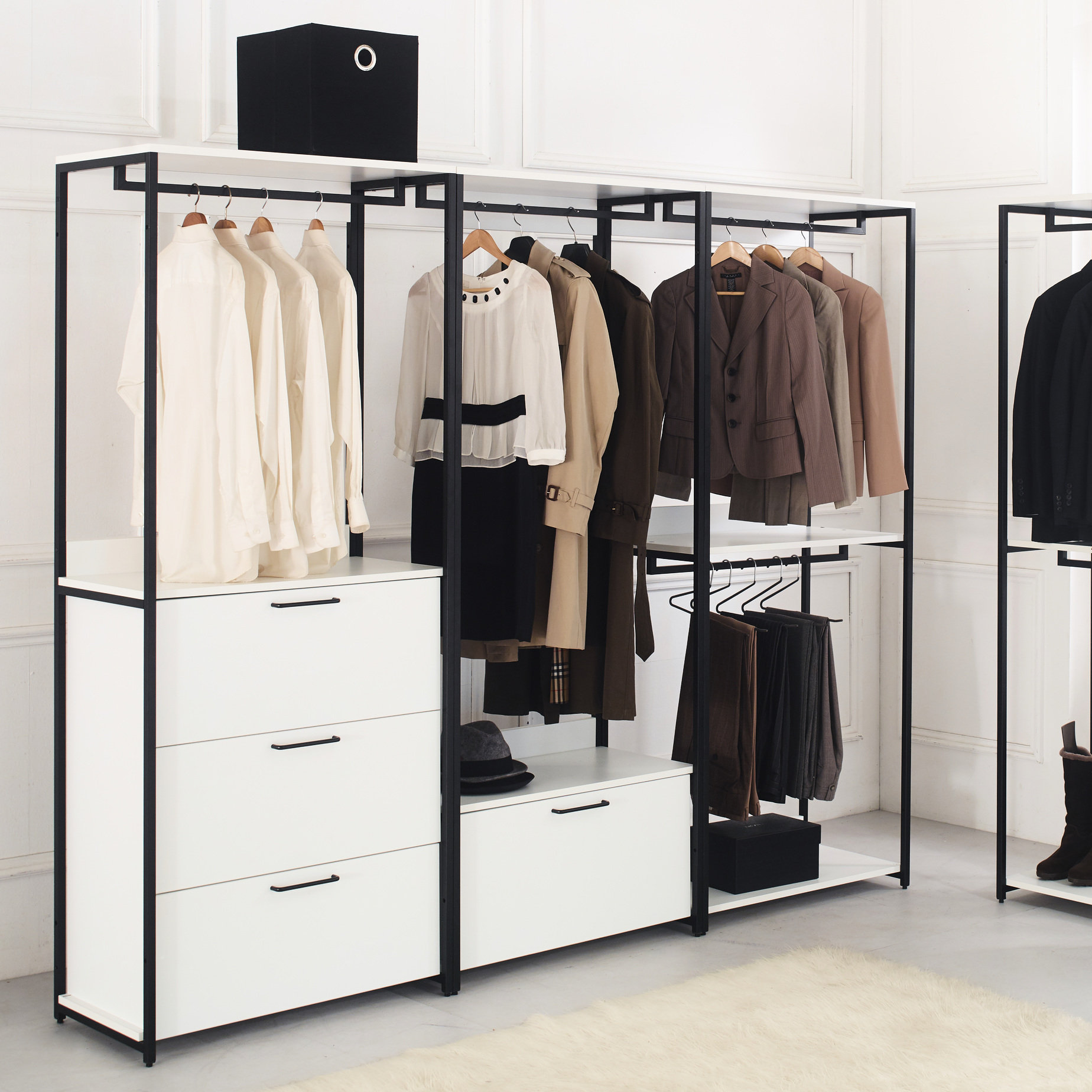 Wrought Studio™ Freestanding Metal Closet - Extra Deep Compartments ...