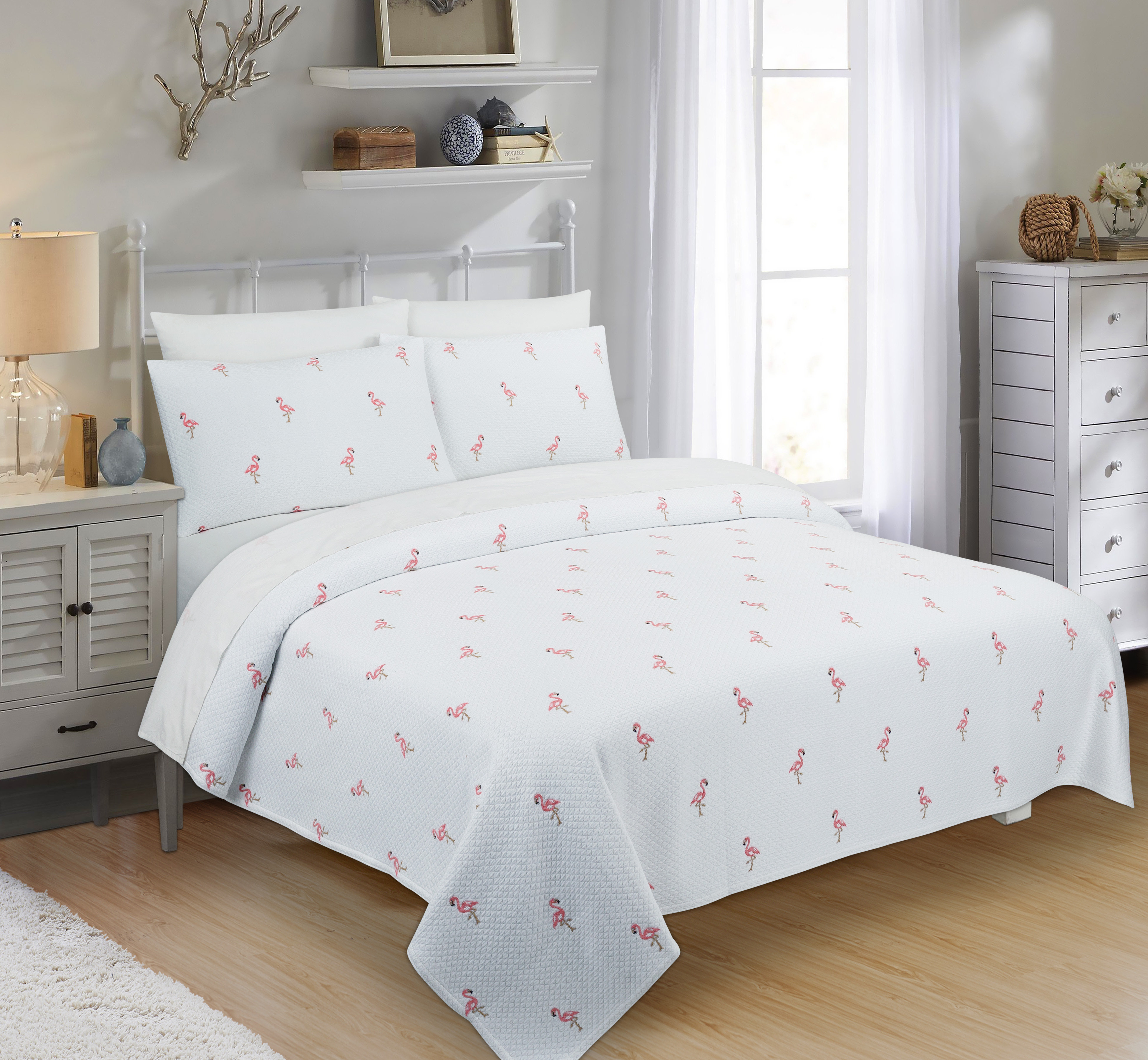 Nouvelle Home Flamingo Flamingo Single Coverlet & Reviews | Wayfair