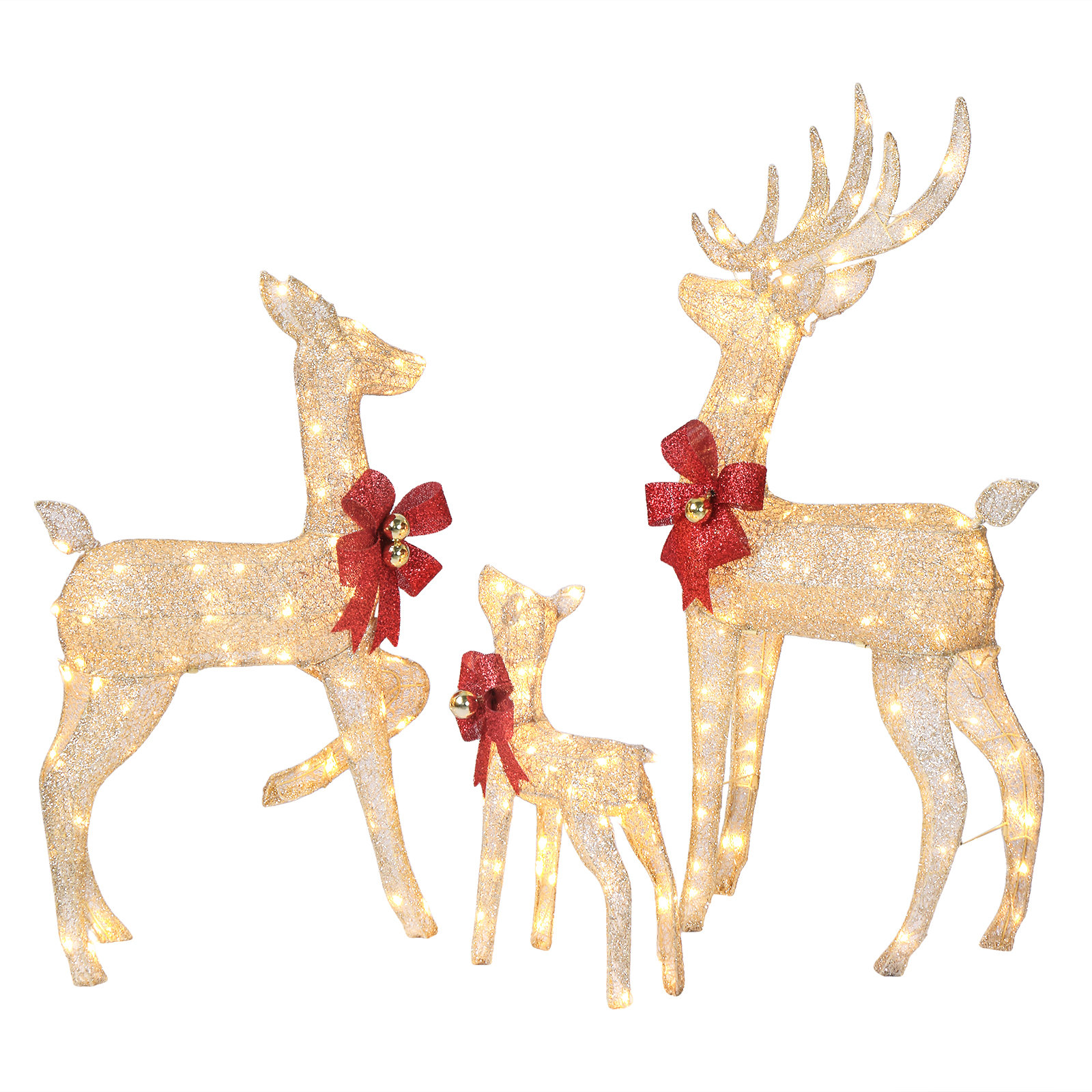 The Holiday Aisle® 3PCS 4FT Reindeer Family Christmas Decoration With ...