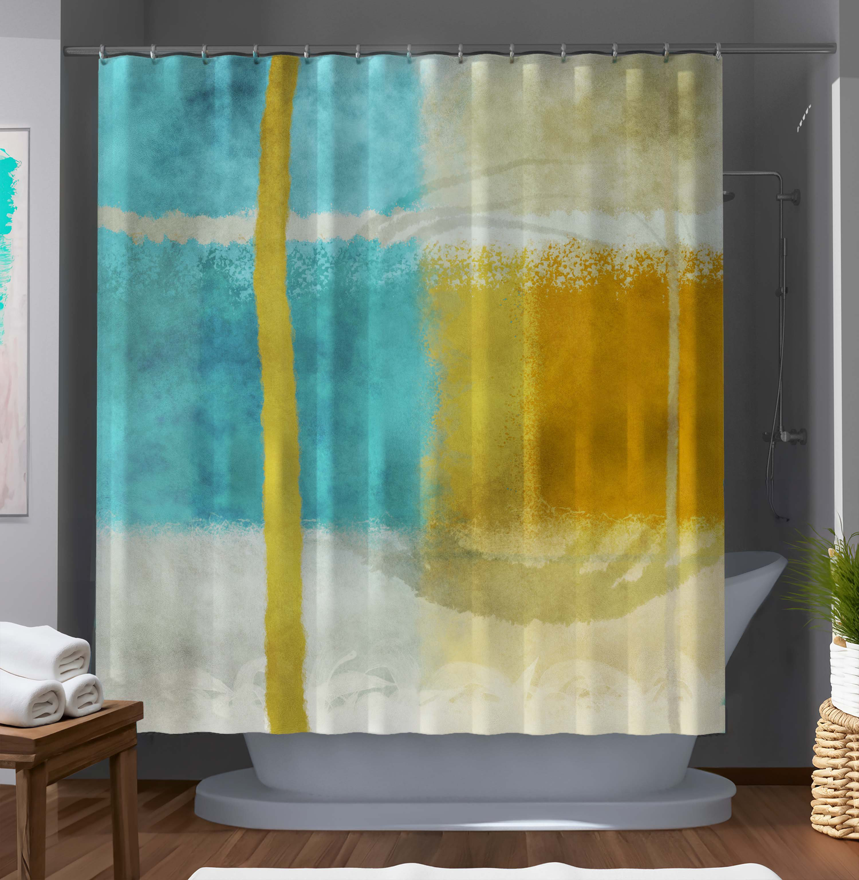 East Urban Home Czaria Abstract Shower Curtain | Wayfair
