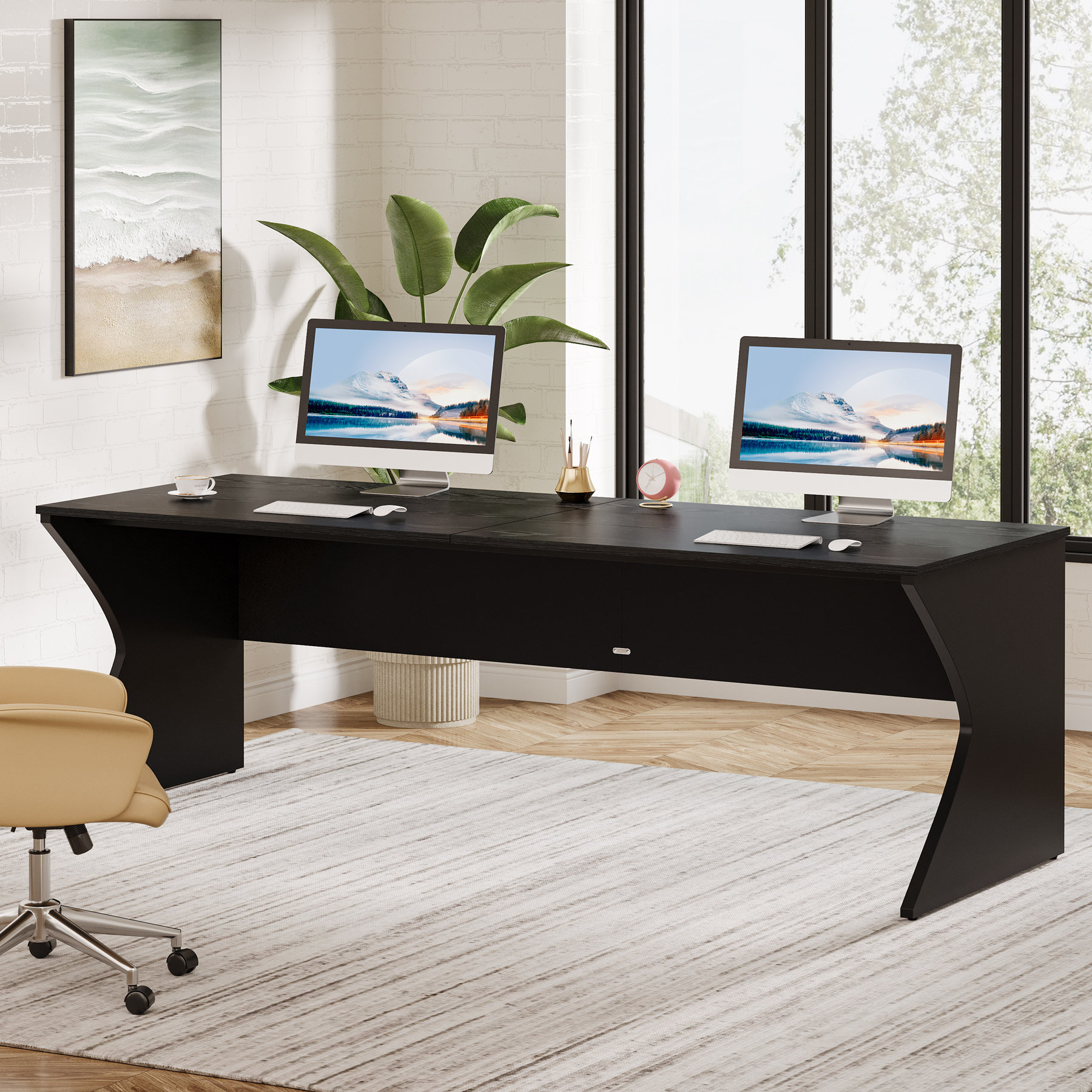 Wrought Studio 78.7 Inches Long Two Person-Computer Desk - Wayfair Canada