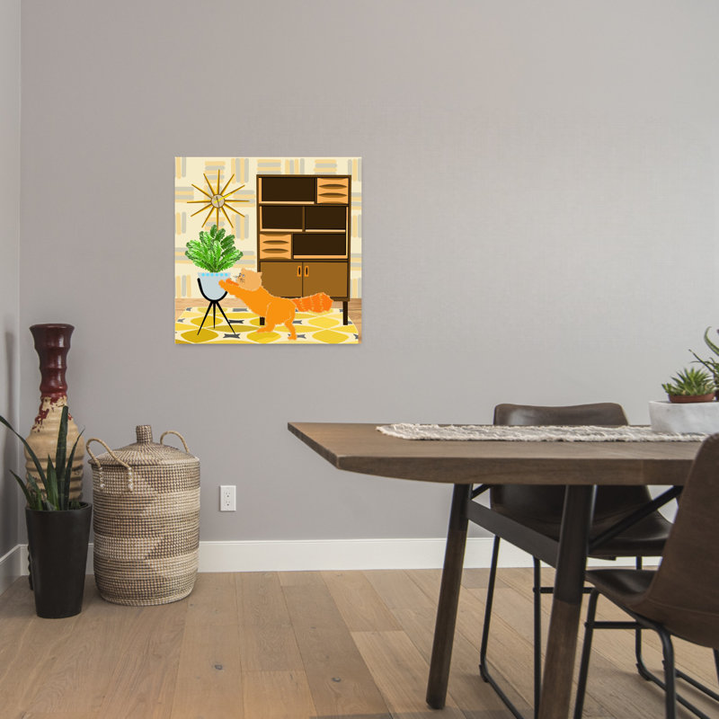 East Urban Home Contemporary Art Contemporary Cat Art | Wayfair