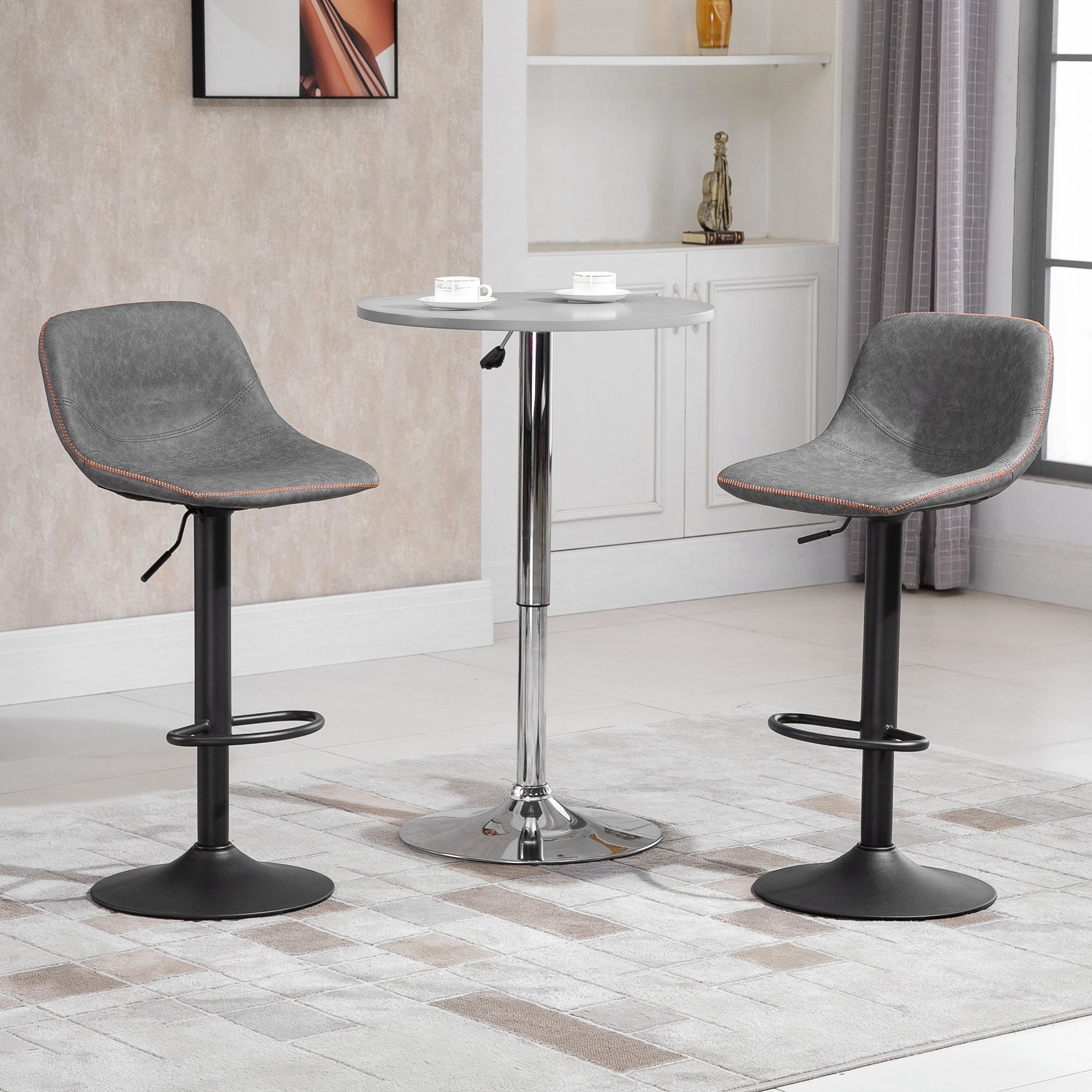 17 Stories Keiara Swivel Adjustable Height Bar Stool & Reviews ...
