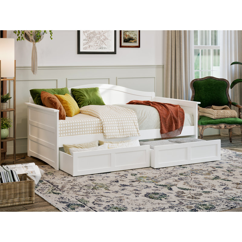 Lark Manor™ Anakaren Solid Wood Twin Daybed with Storage Drawers ...