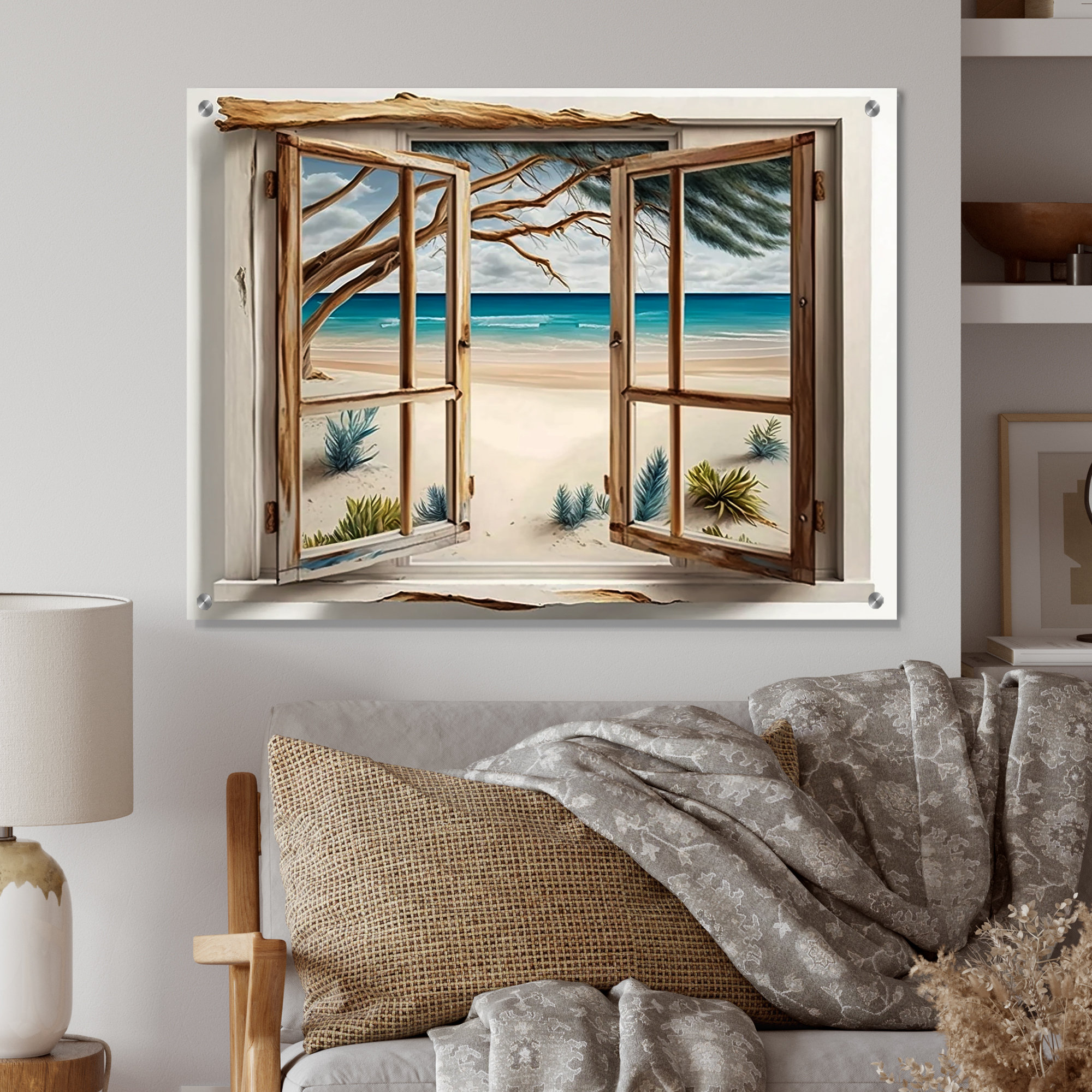 Highland Dunes Window To The Beach I - Coastal Beach Acrylic Wall Art ...