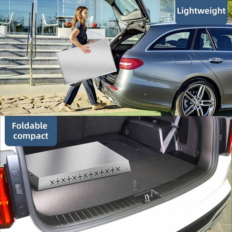 COWSAR Foldable Portable Grill Table Outdoor Grill Cart Movable Bbq ...