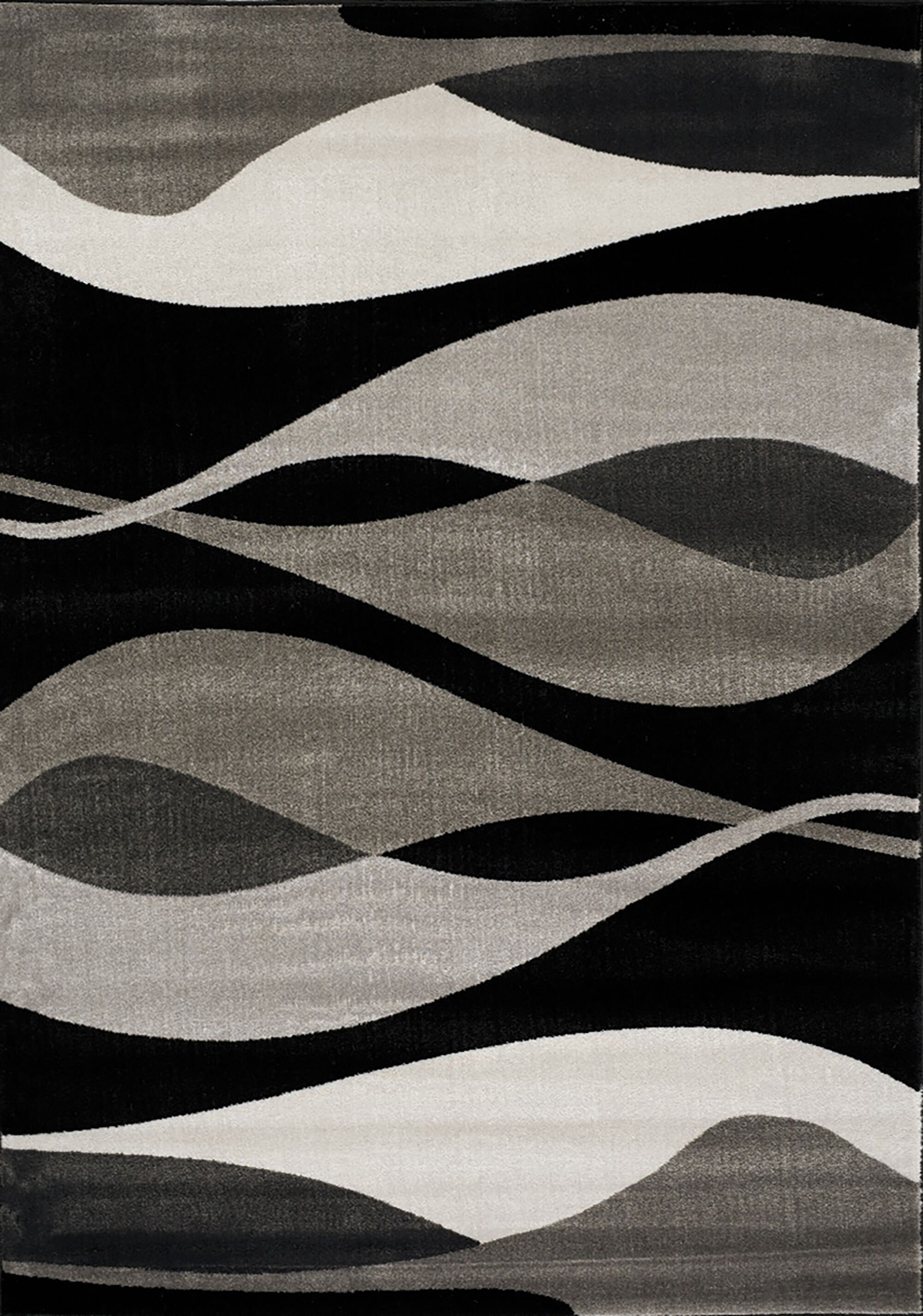 Orren Ellis Garrick Abstract Black/Gray Area Rug & Reviews | Wayfair