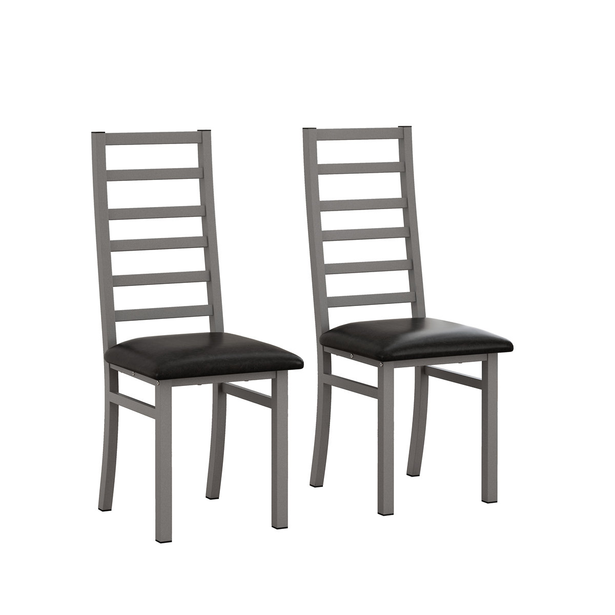Latitude Run® Metal Dining Chairs Set Of 4, Steel Legs And PU Leather ...