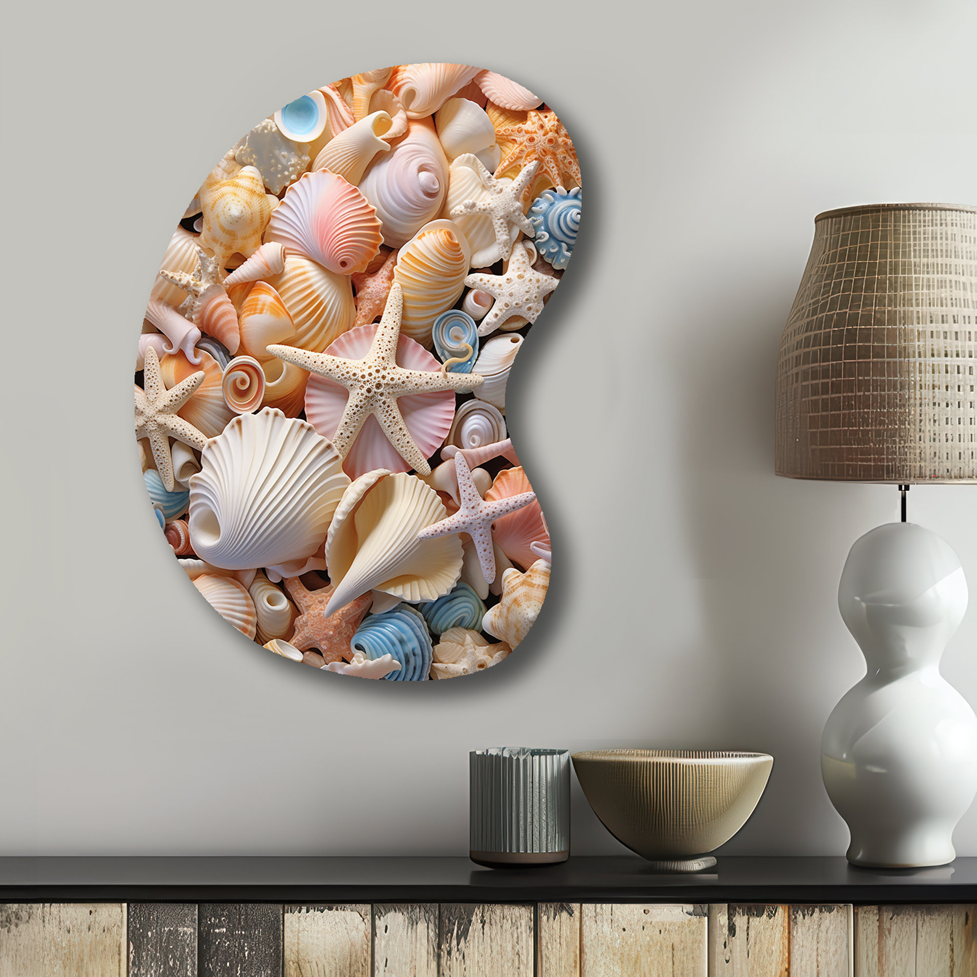 Design Art Seashell Realistic Treasures Realism - Asymmetrical Seashell ...