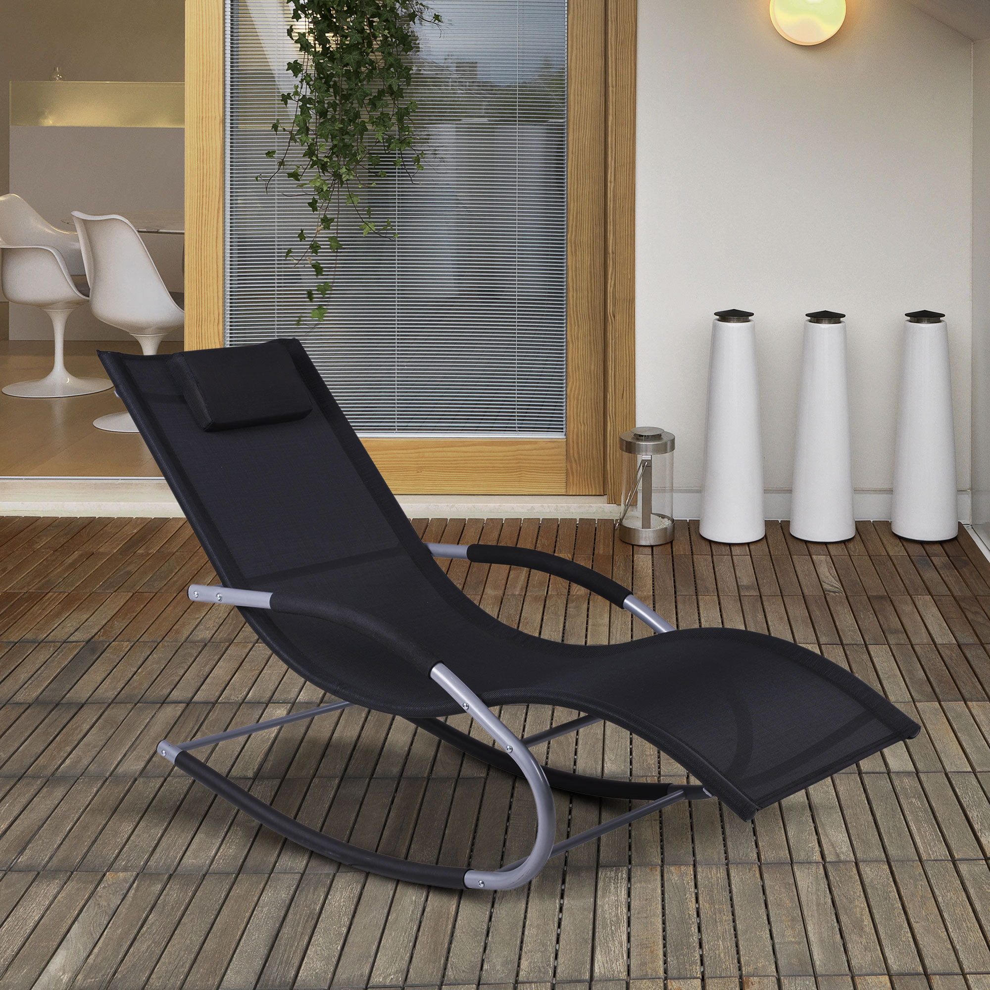 Ivy Bronx Zero Gravity Relaxation Chair Steel Modern Outdoor Patio ...