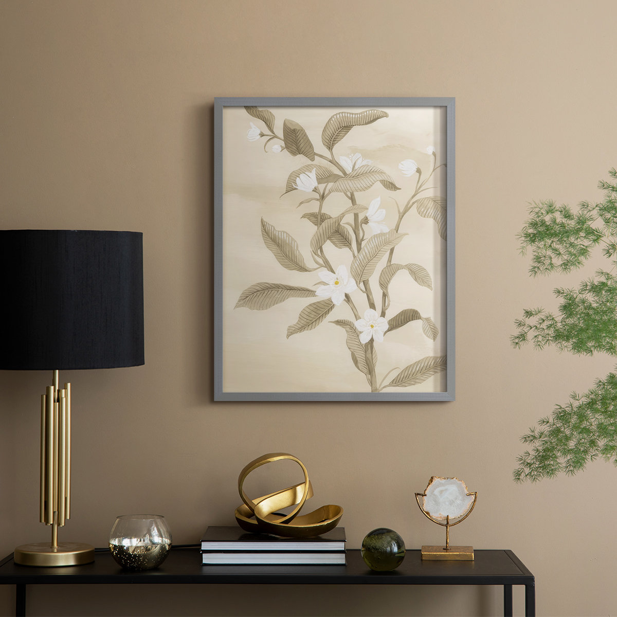 Lark Manor™ Sepia Orange Blossom Sketch II Framed Print - Solid Wood ...