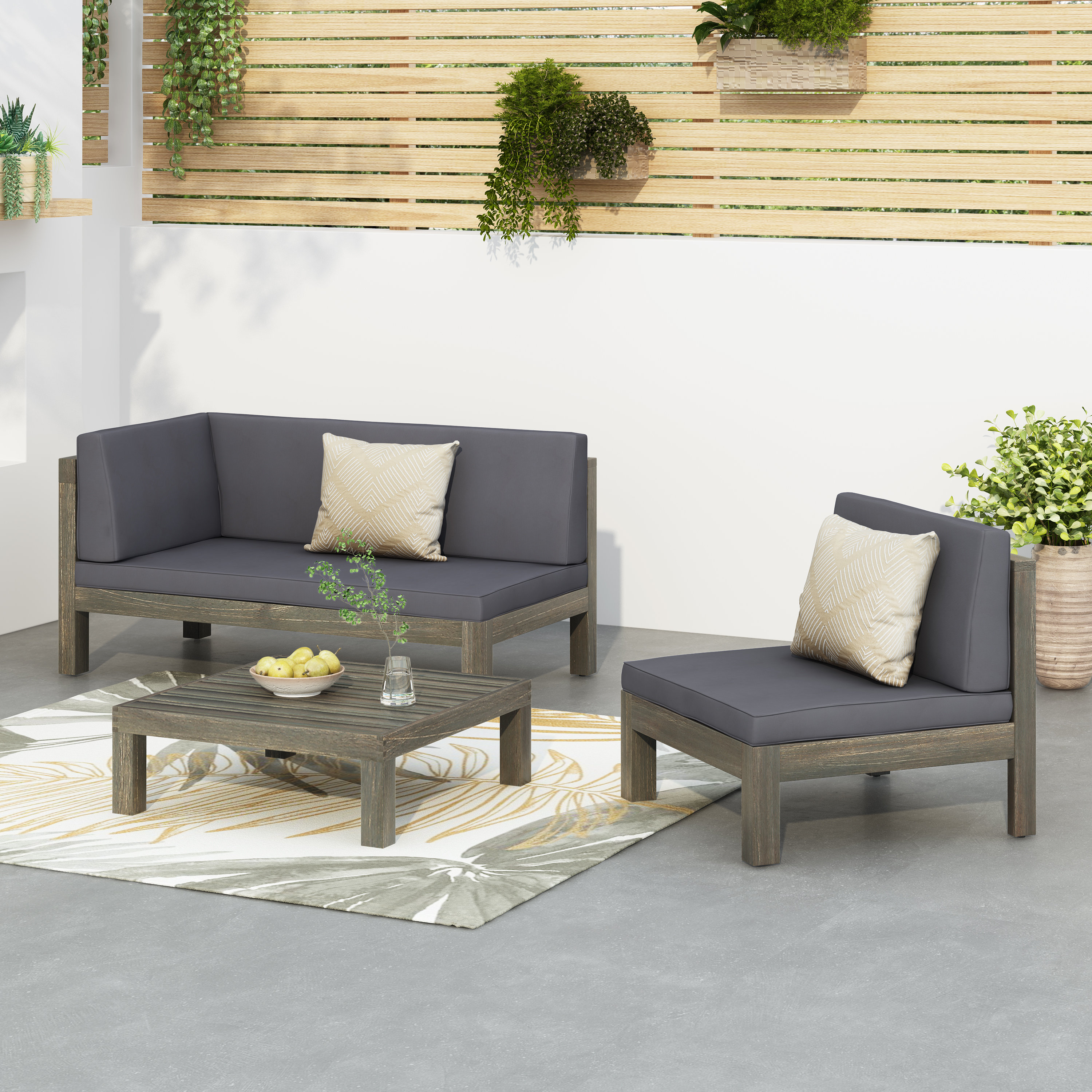 Gracie Oaks Shepparton 3 - Person Outdoor Seating Group | Wayfair