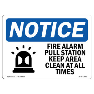 SignMission Notice - Fire Alarm Pull Station Keep with Symbol Heavy ...
