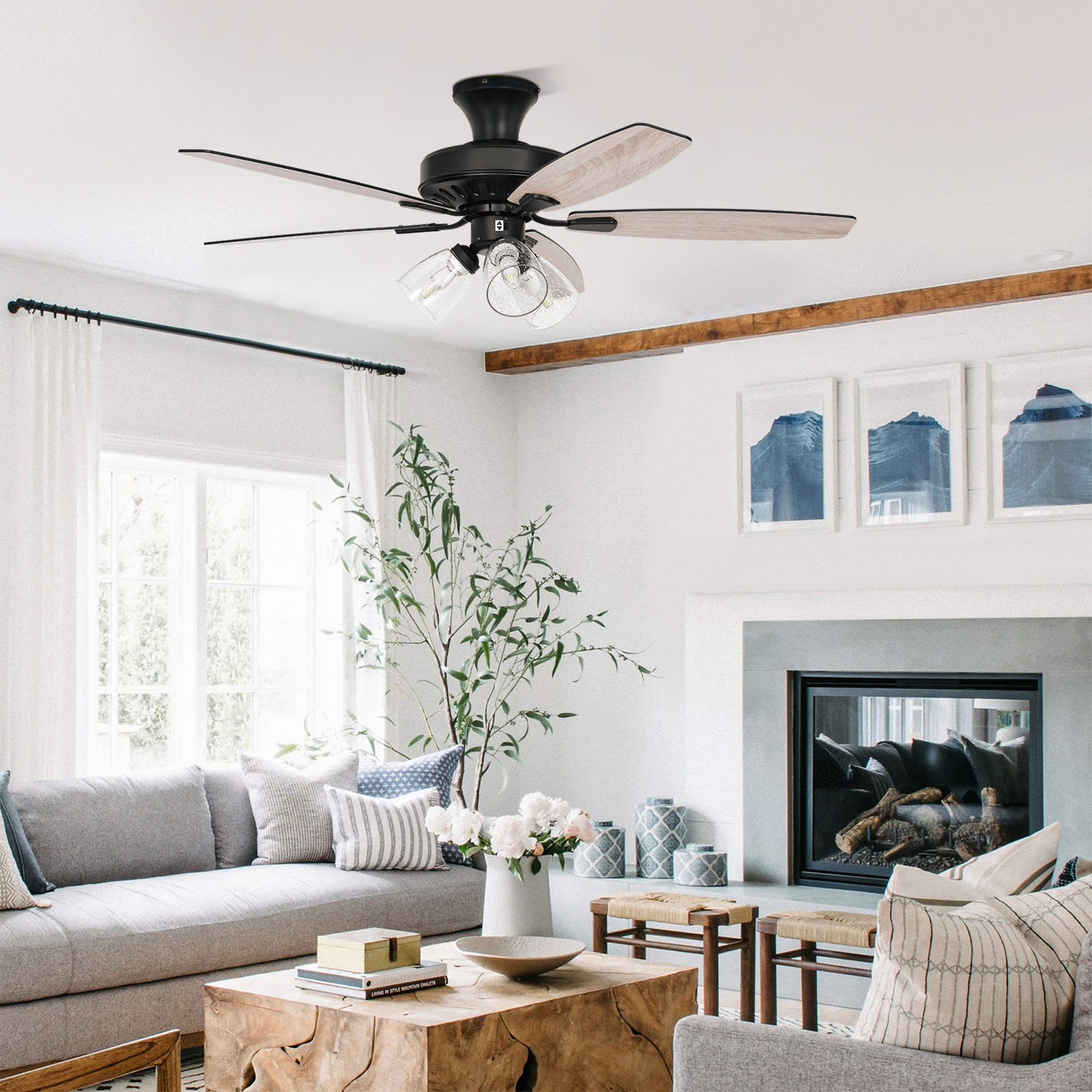 Ivy Bronx 22" Chyeanne 5 - Blade Flush Mount Ceiling Fan with Remote ...