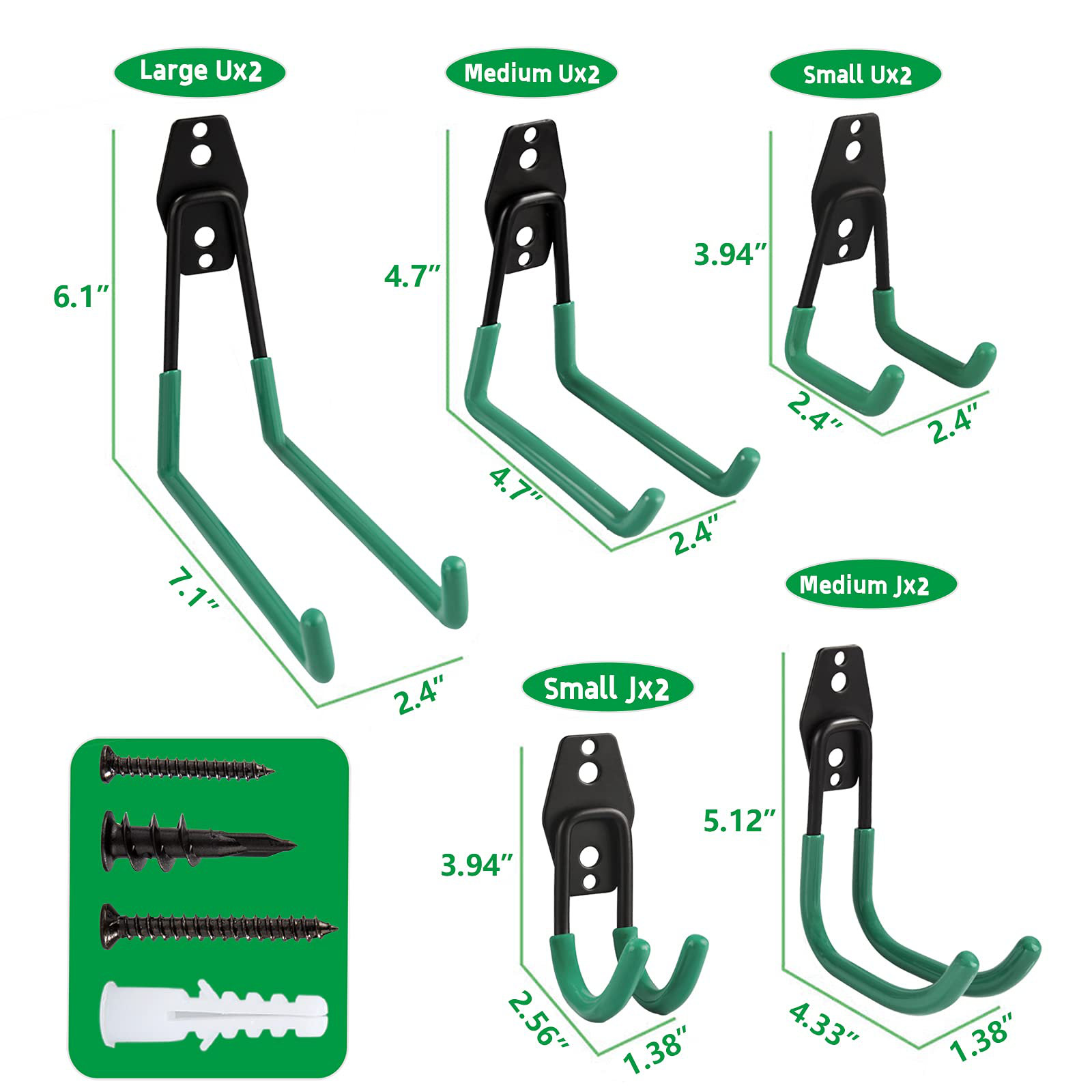 WFX Utility™ 10 Packs Garage Hooks Heavy Duty Wall Mount Hooks, Garage ...