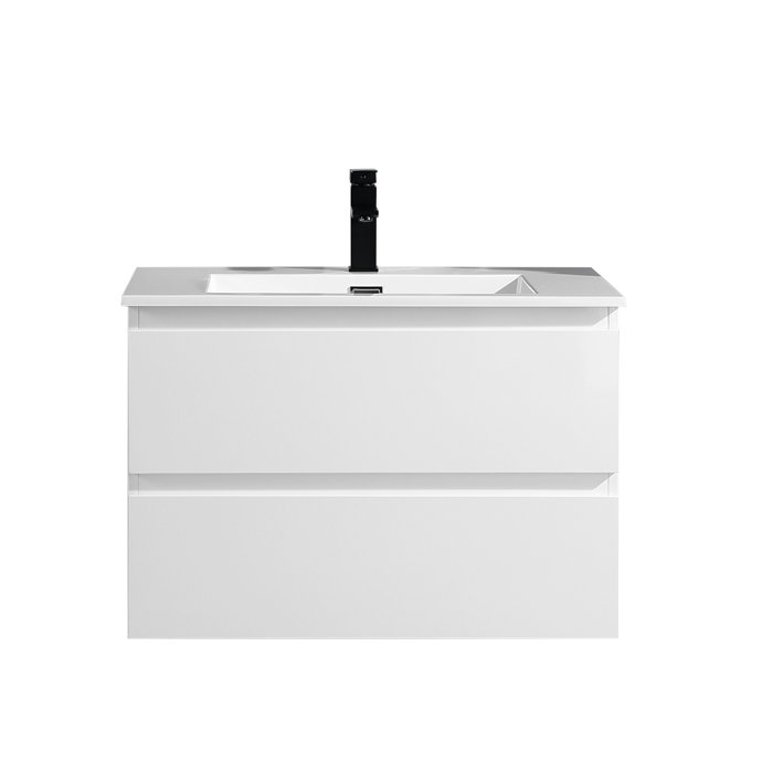 Orren Ellis Kizzie 29.5'' Single Bathroom Vanity with Poly Marble Top ...