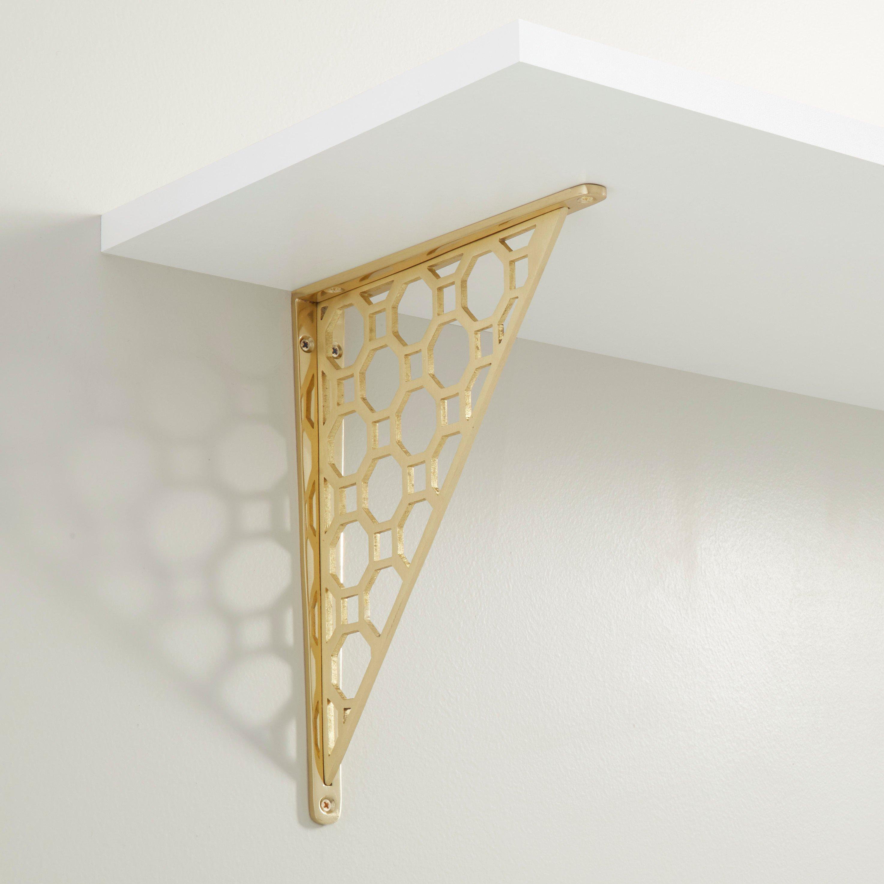 Signature Hardware Honeycomb Solid Brass Shelf Bracket | Wayfair